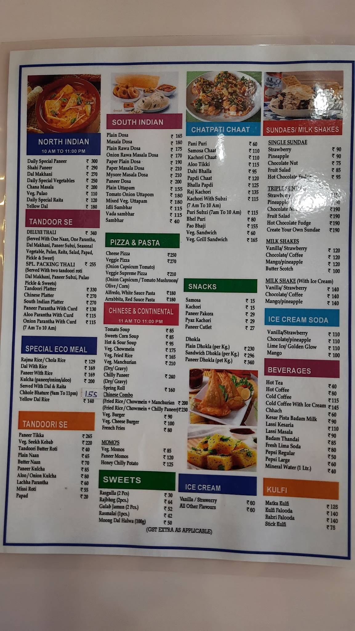 Menu at Bikanervala, Gajraula