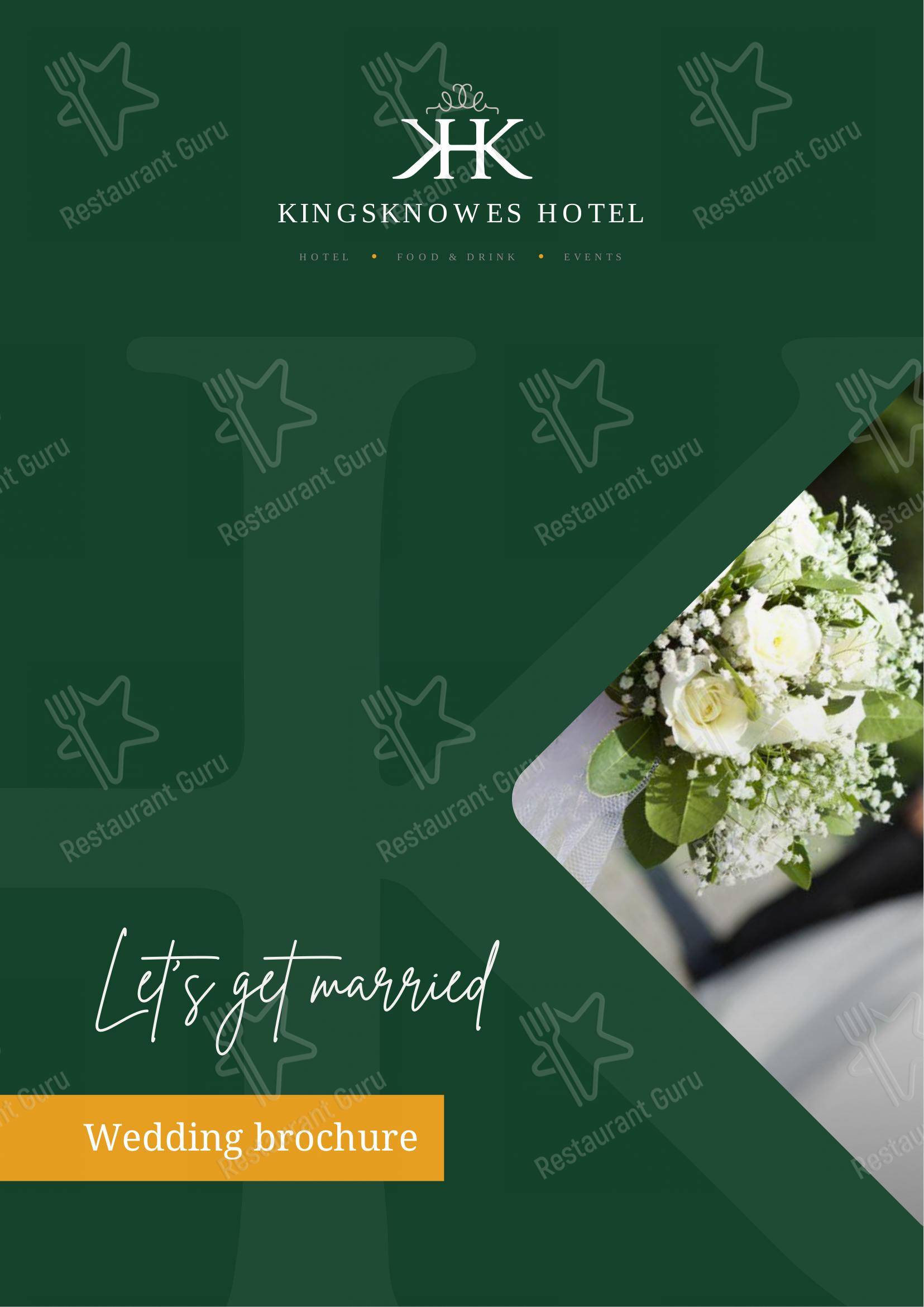 Menu at Kingsknowes Hotel pub & bar, Galashiels
