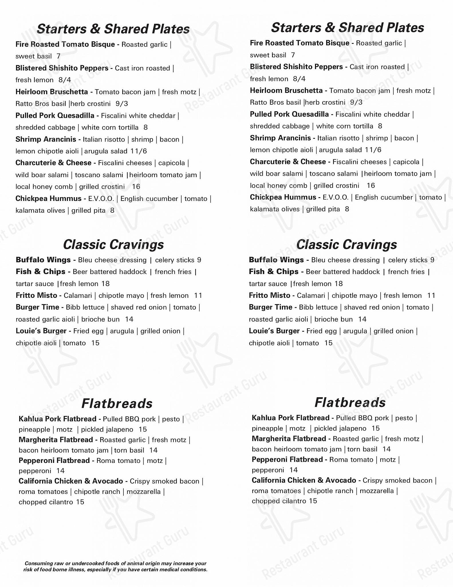 Menu at DoubleTree by Hilton Modesto restaurant, Modesto