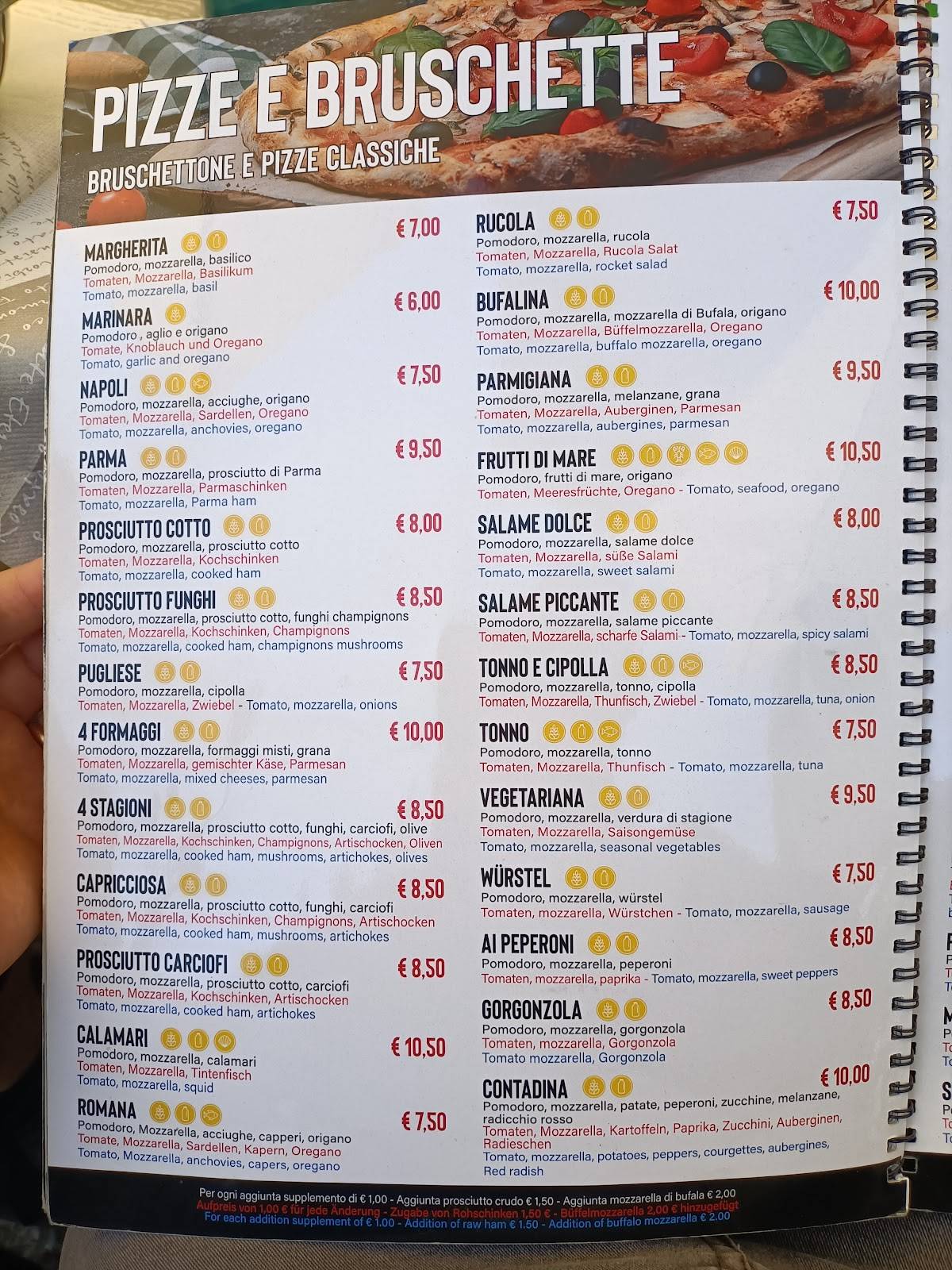 Speisekarte von Bar Trattoria Pizzeria da Nappo Mario, Gardone Riviera
