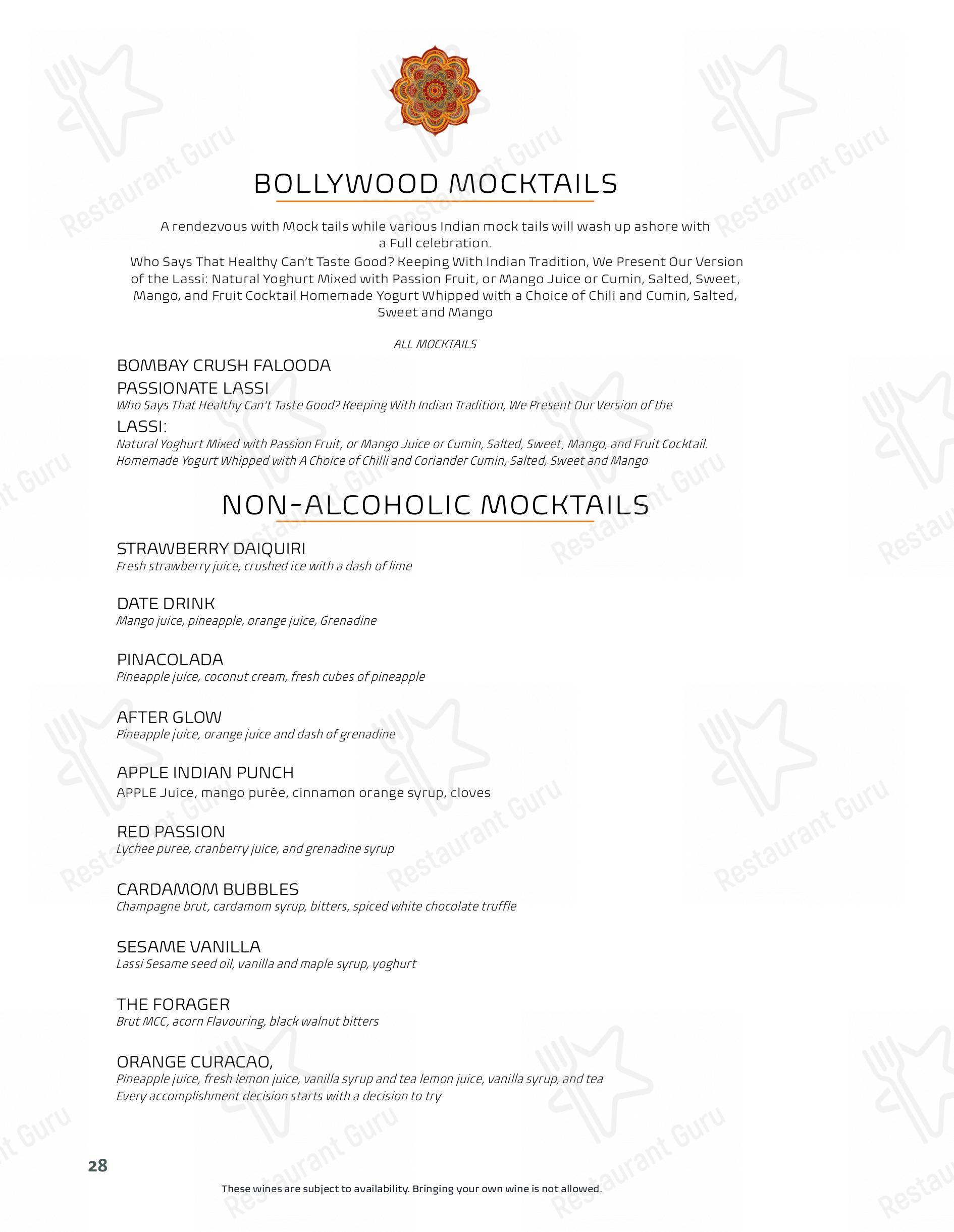 Menu at Geet Indian Restaurant, Pretoria