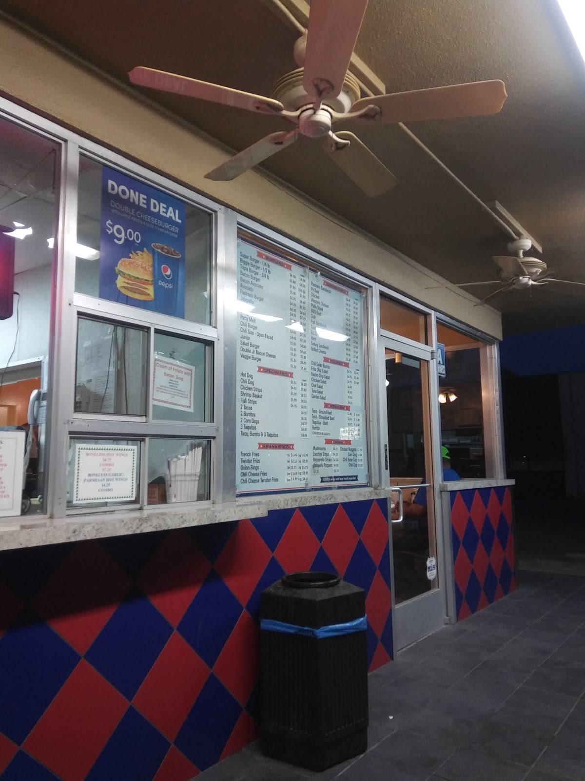 Menu at Generals Headquarters restaurant, Shafter