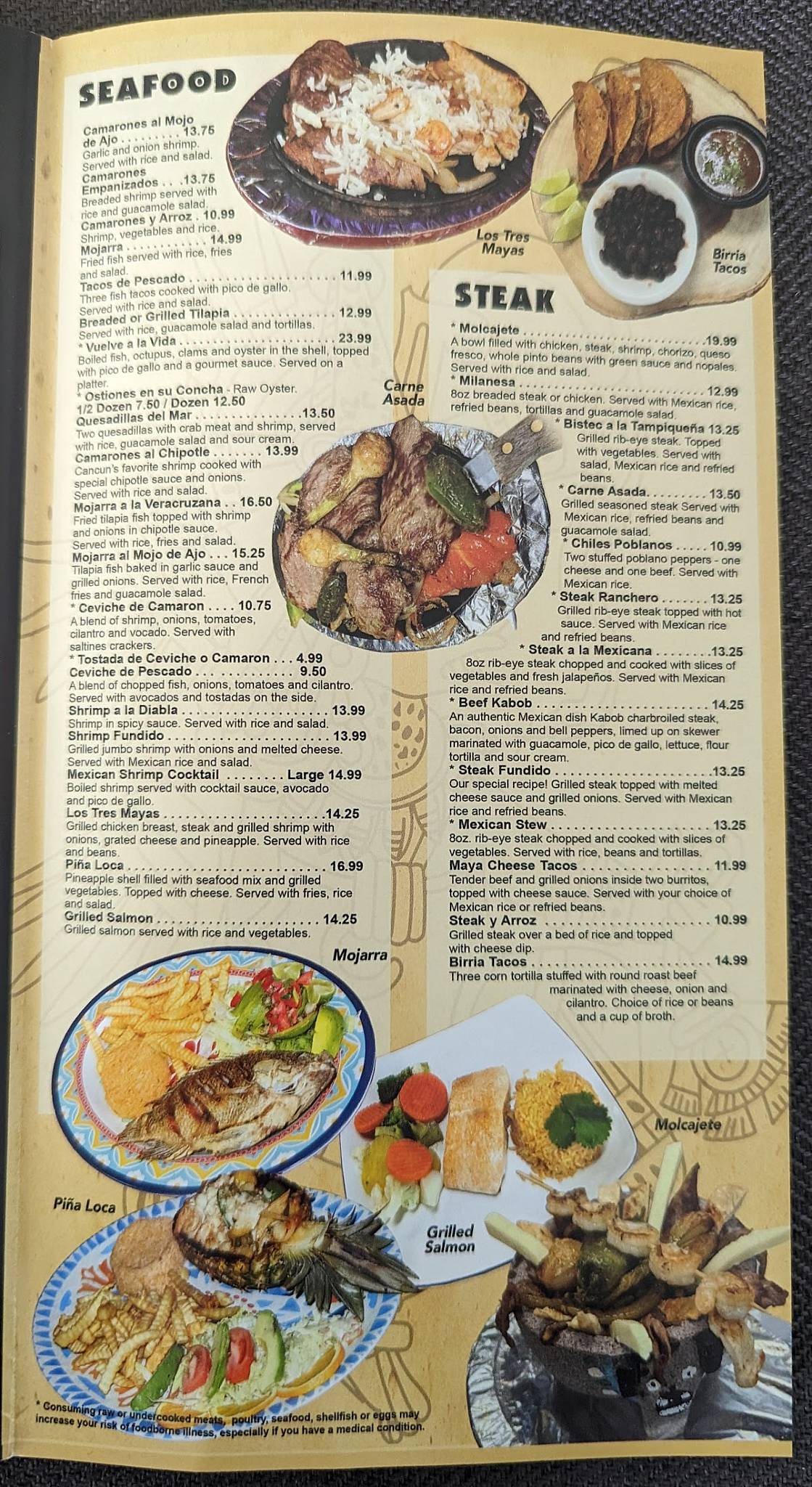 Menu at Los Mayas Mexican Grill Taylors restaurant, Greer