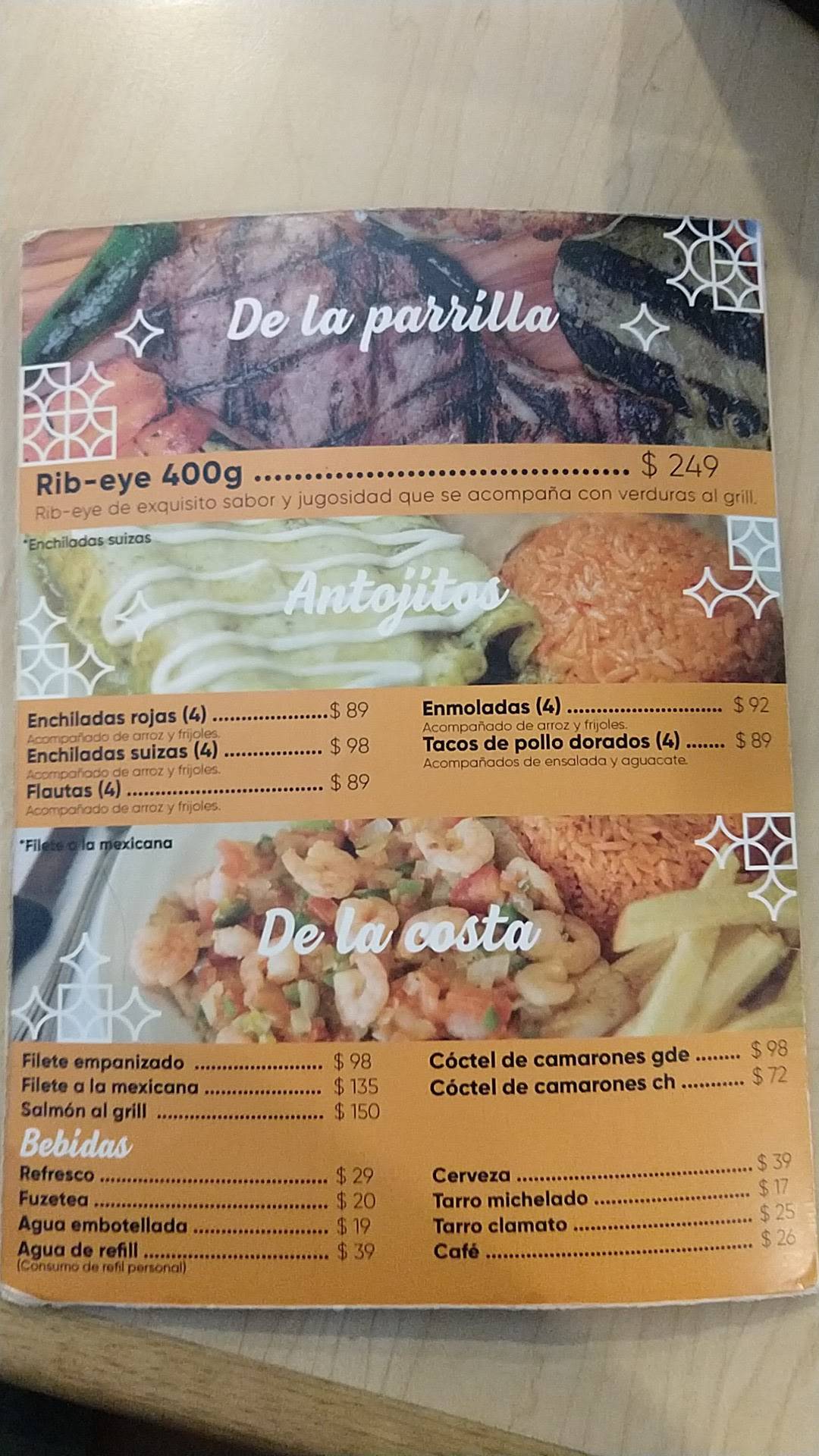 Carta del restaurante El lugar del Max, Guadalupe, Av. Miguel Alemán 1301