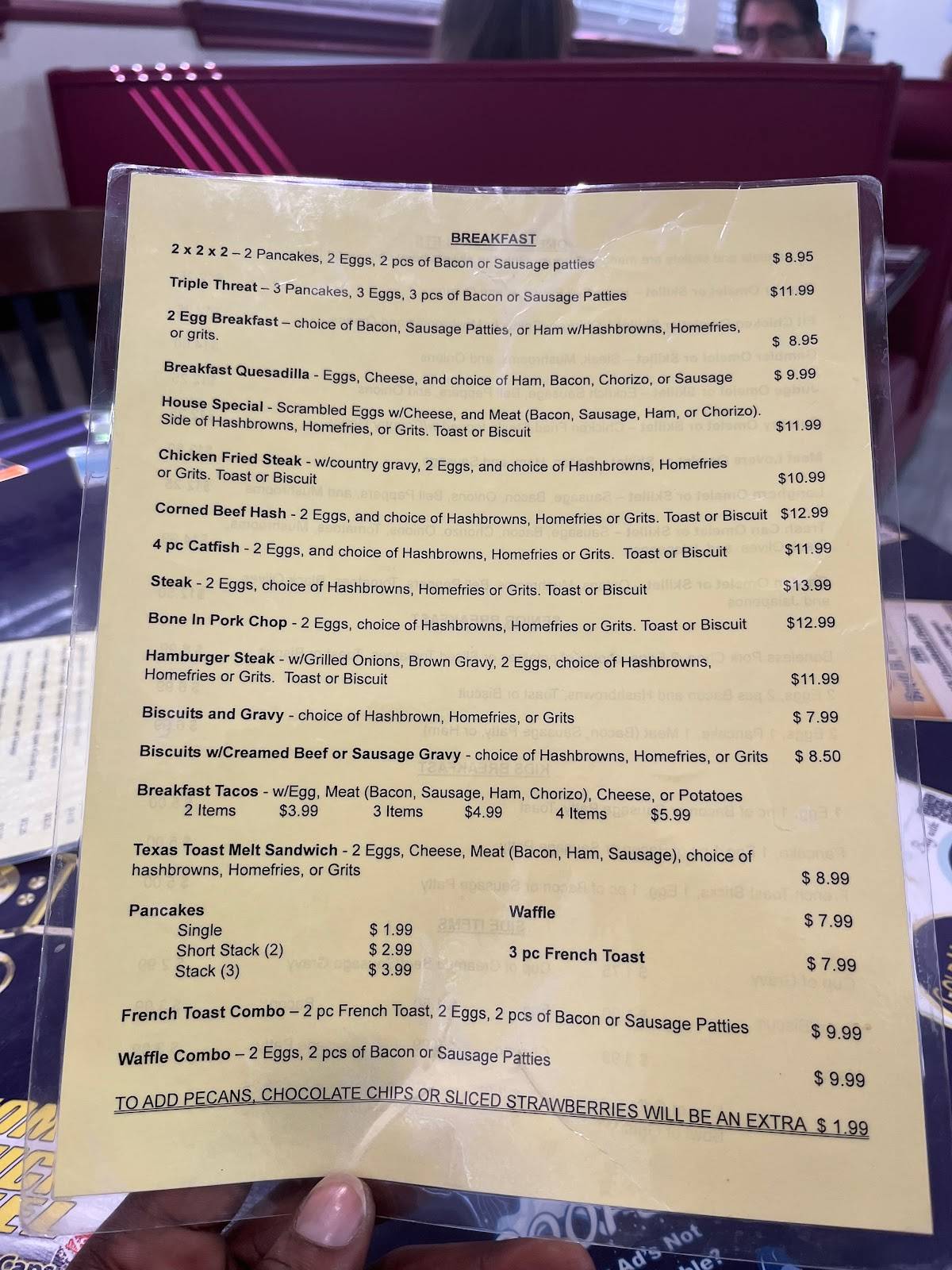 Menu at Hallmark Restaurant, Killeen