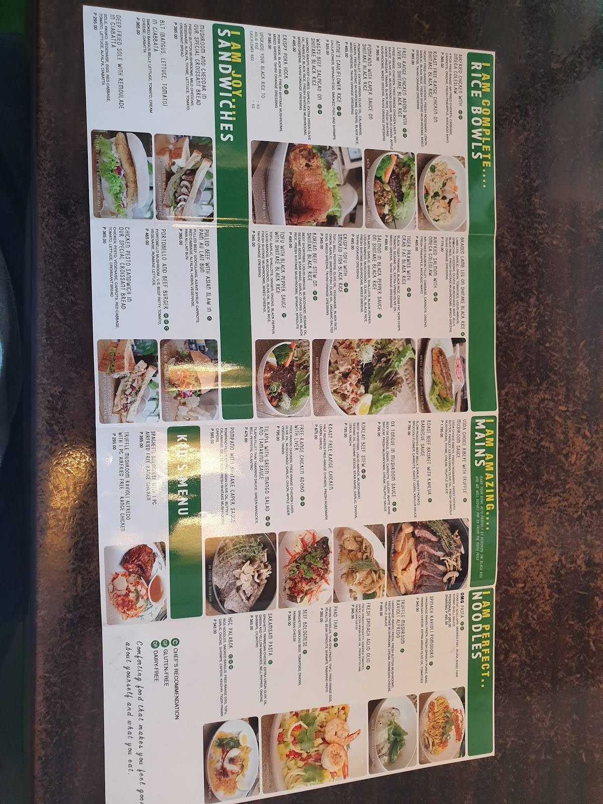 Menu at Happy Garden Cafe by Bizu, Makati