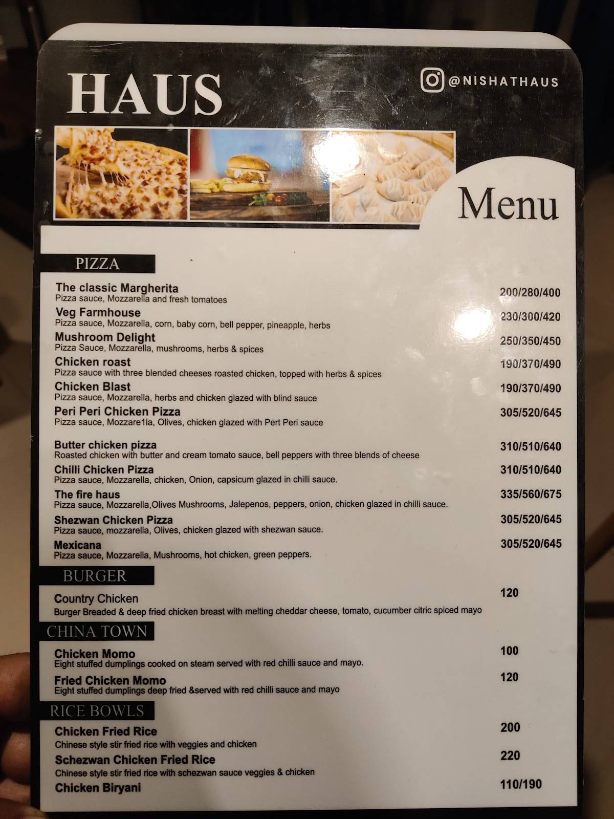 Menu at Haus, Srinagar
