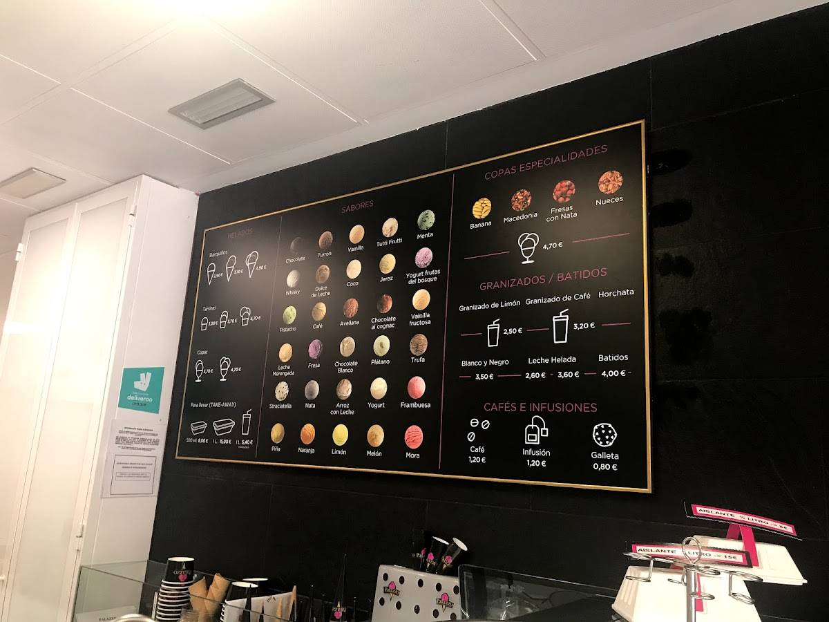 Menu at Heladería Palazzo - Helados italianos, Pozuelo de Alarcón