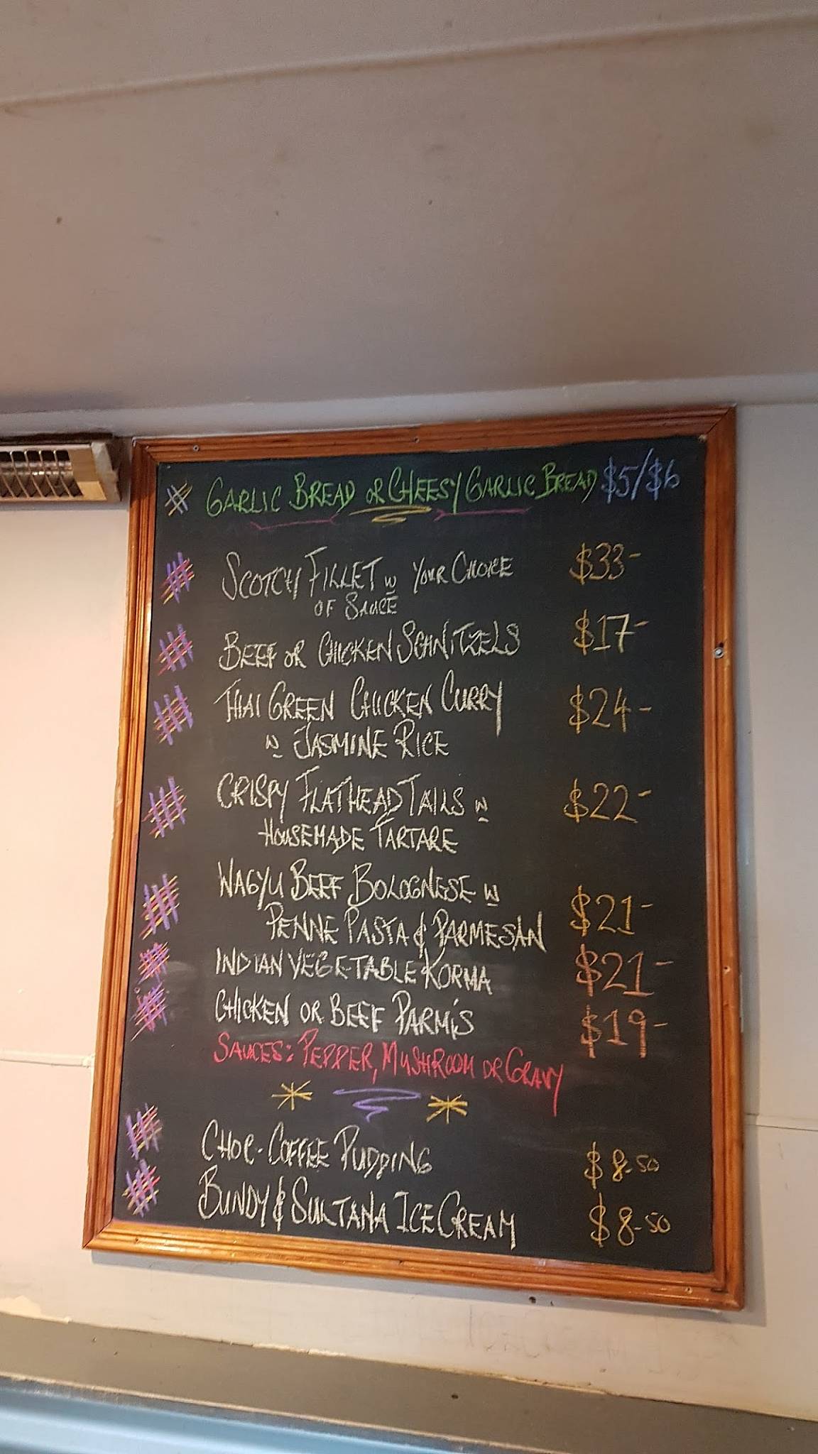 Menu at Hermitage Hotel pub & bar, Harrow