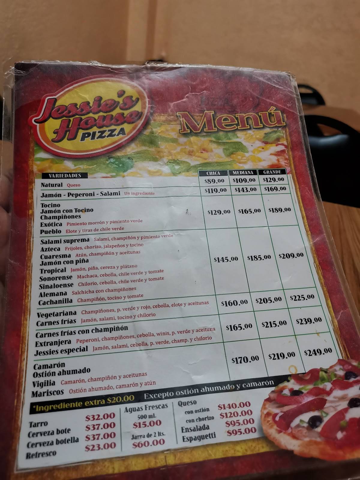Carta de pizzería Jessie's House Pizza, Hermosillo, Rafael Morera de ...