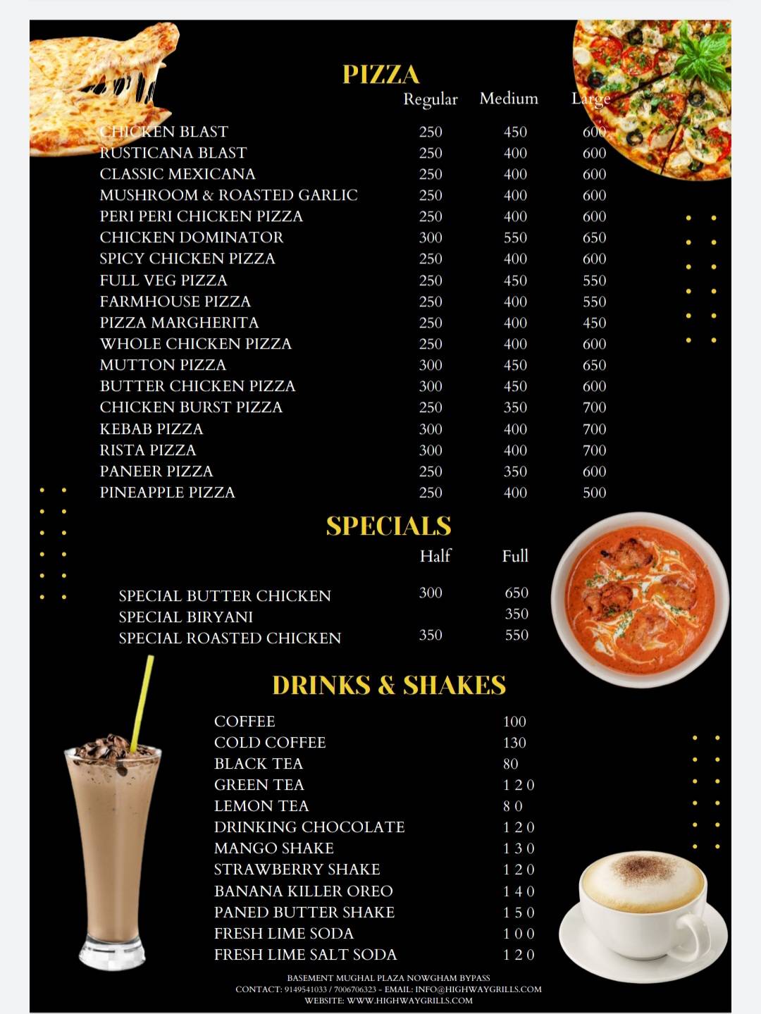 Menu at Highway Grills Fast Food & Restaurant, Srinagar, National ...