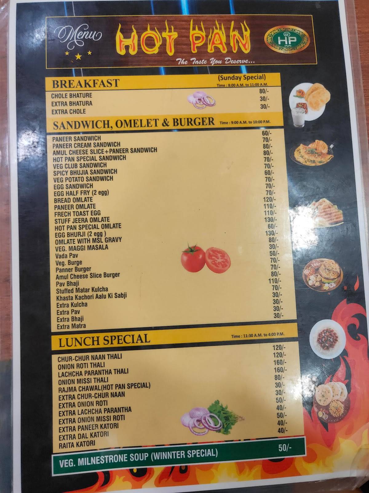 Menu at Hot Pan, Hisar