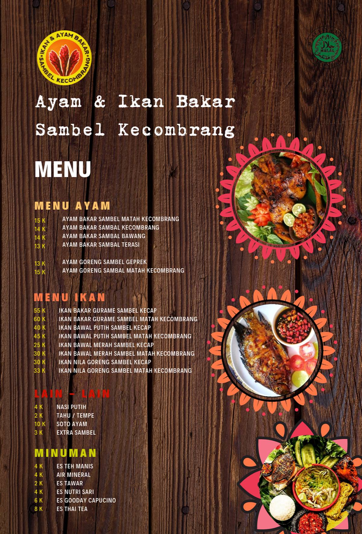 Menu at Ikan & ayam bakar sambal kecombrang restaurant, Bekasi Regency