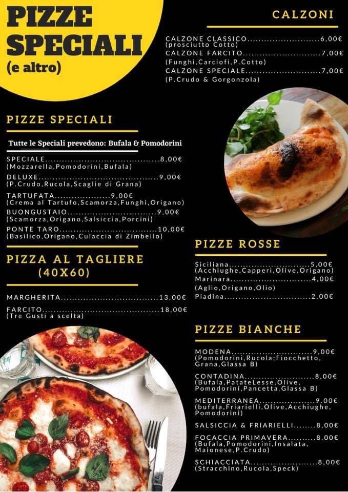 Menu at Il Ponte restaurant, Noceto