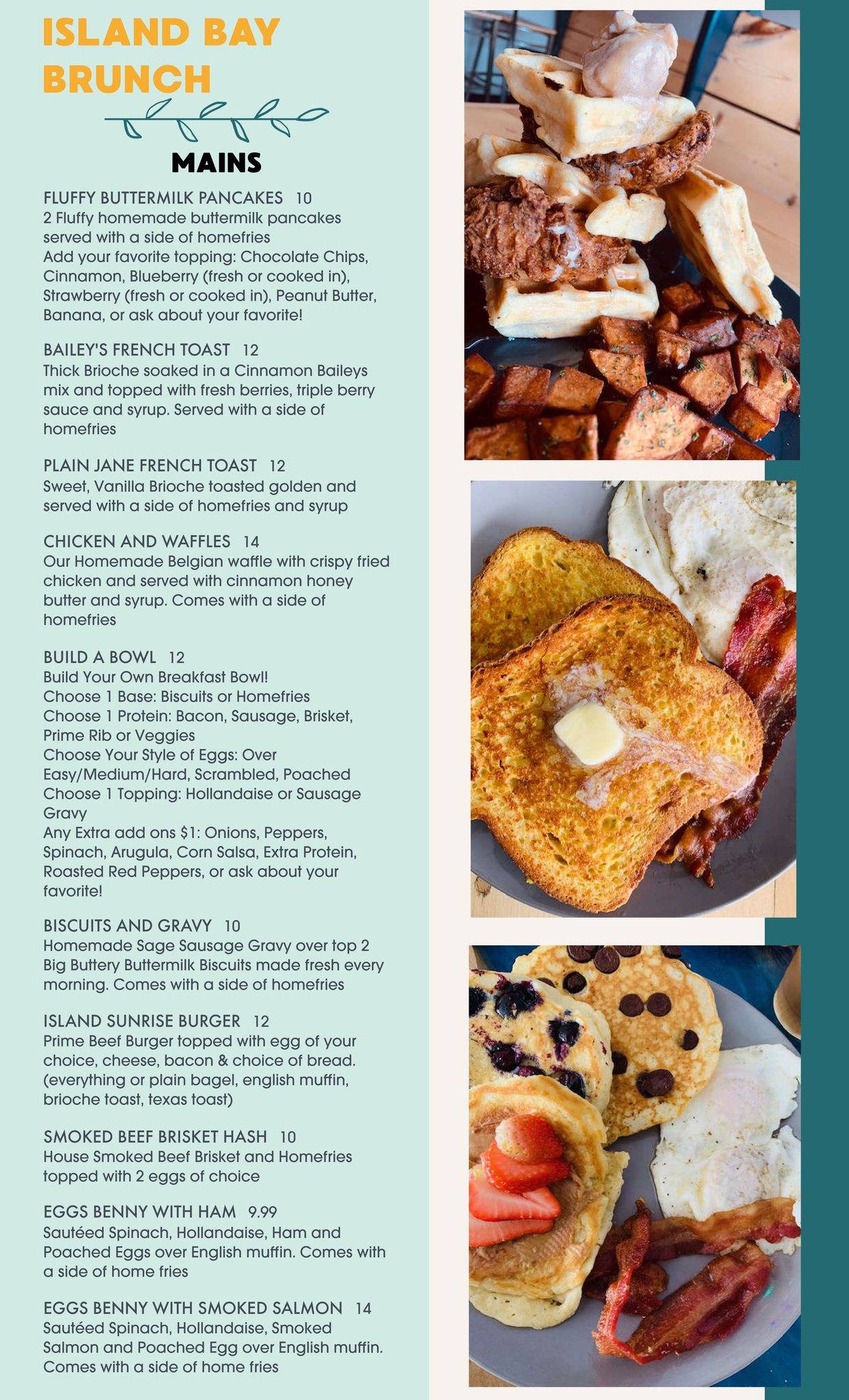 Menu at Island Bay Pier House restaurant, Clayton