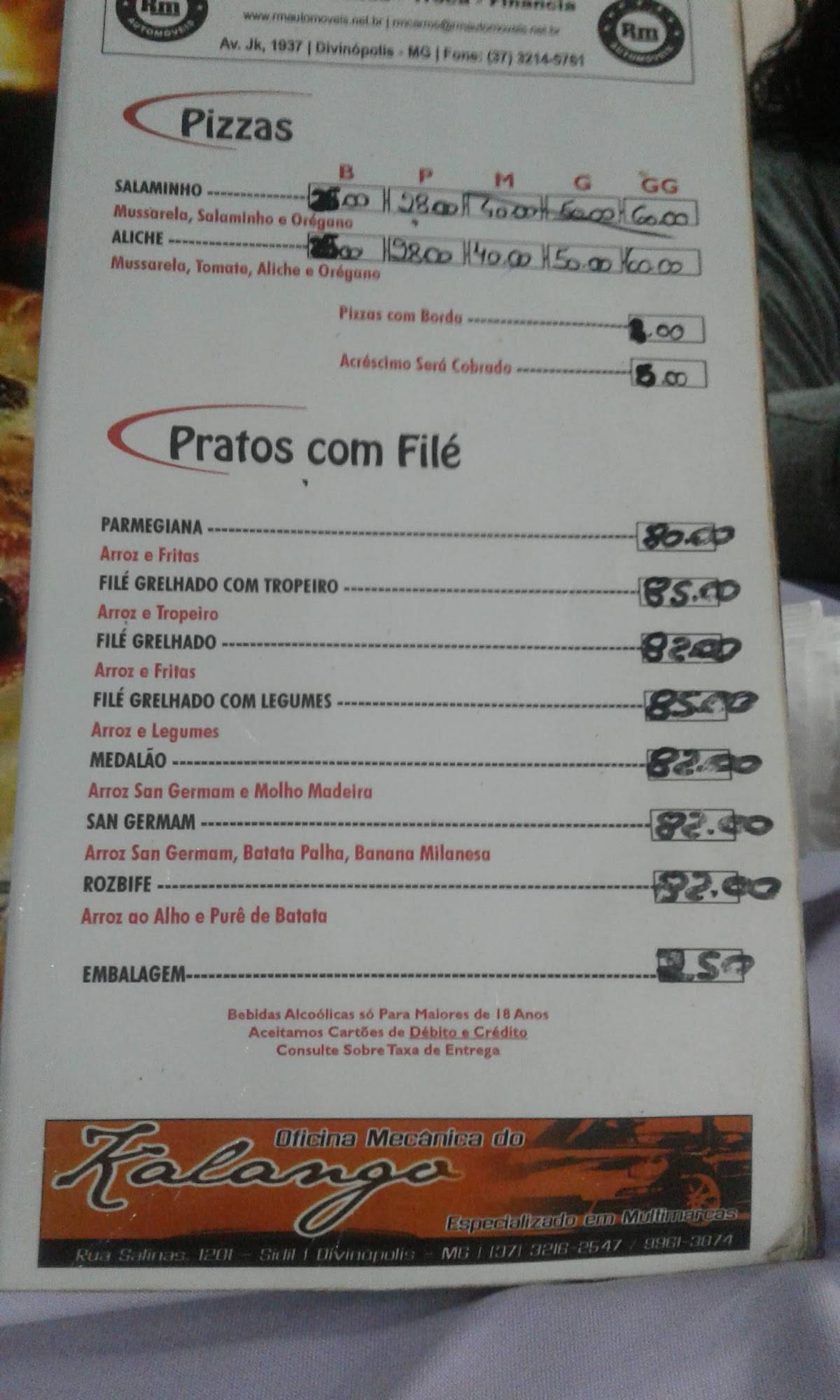 Menu em Jacó Pizzaiolo restaurante, Divinópolis, R. Cristóvão Teixeira
