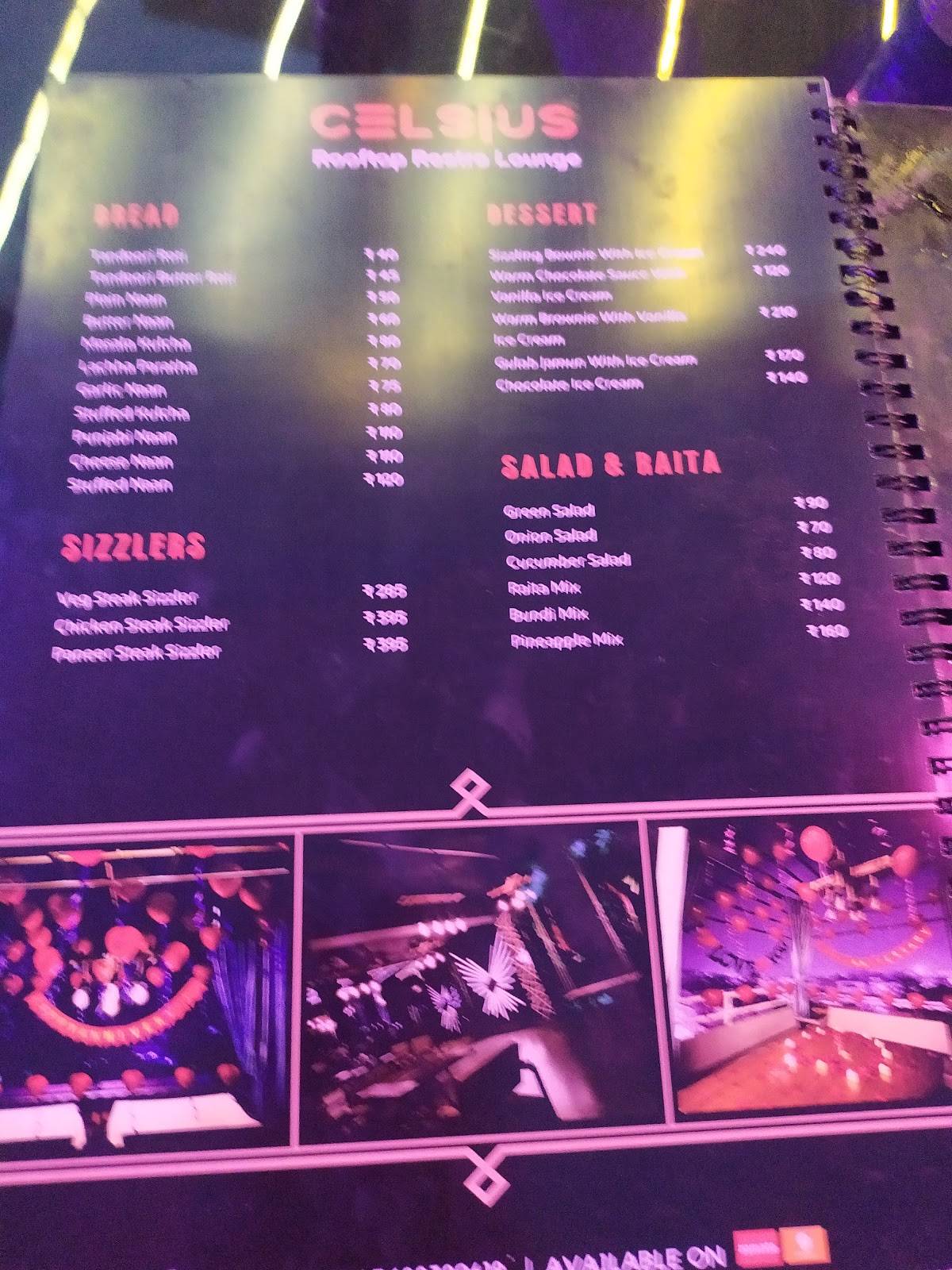 Menu at Celsius - Rooftop Restro & Lounge, Jamshedpur