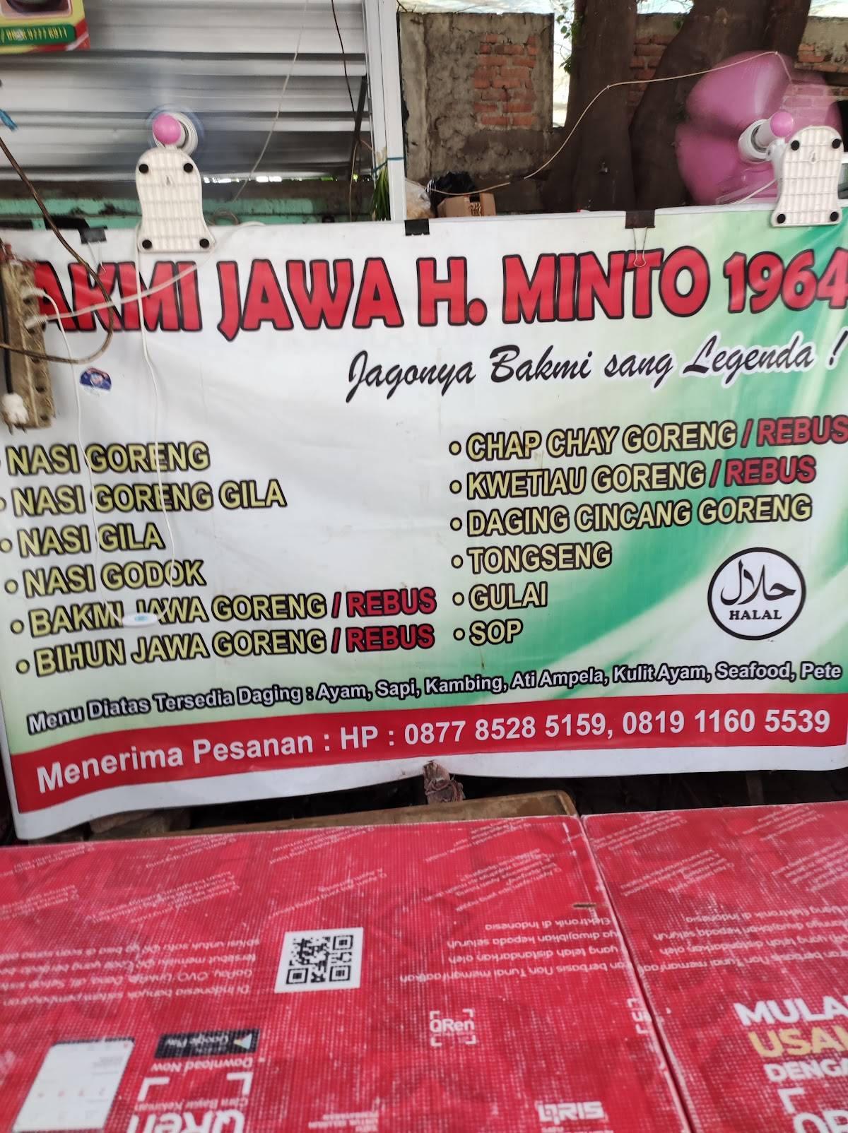 Menu at Javanese Noodles Mr. Minto restaurant, Central Jakarta