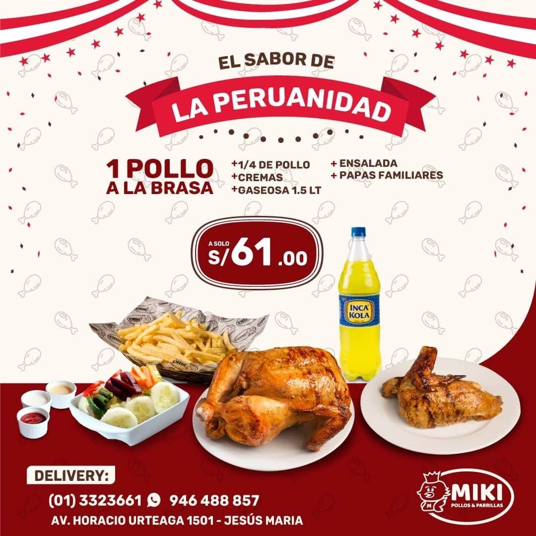 Carta del restaurante Pollos a la brasa Miki, Jesus Maria, Av. Gral ...