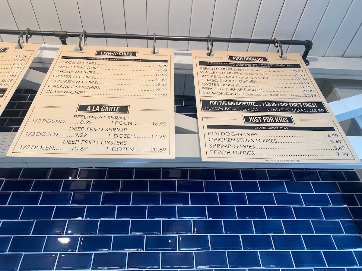Menu at Jolly Rogers Seafood House restaurant, Port Clinton