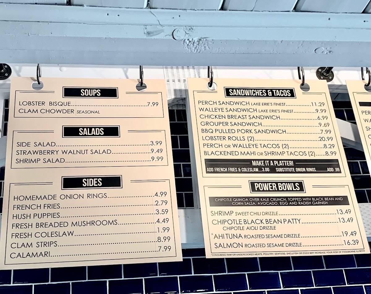 Menu at Jolly Rogers Seafood House restaurant, Port Clinton
