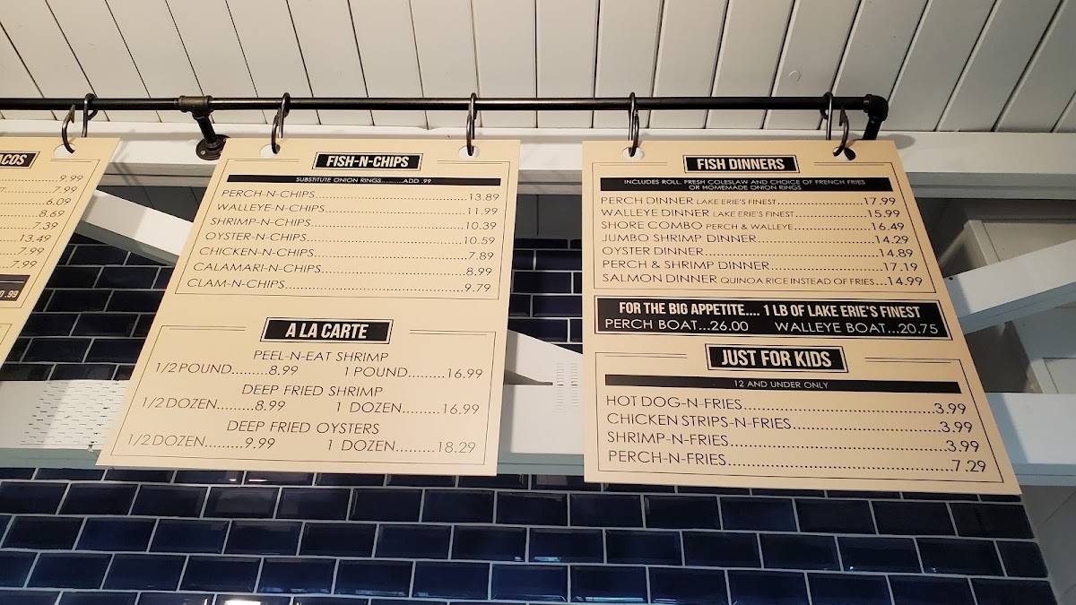 Menu at Jolly Rogers Seafood House restaurant, Port Clinton