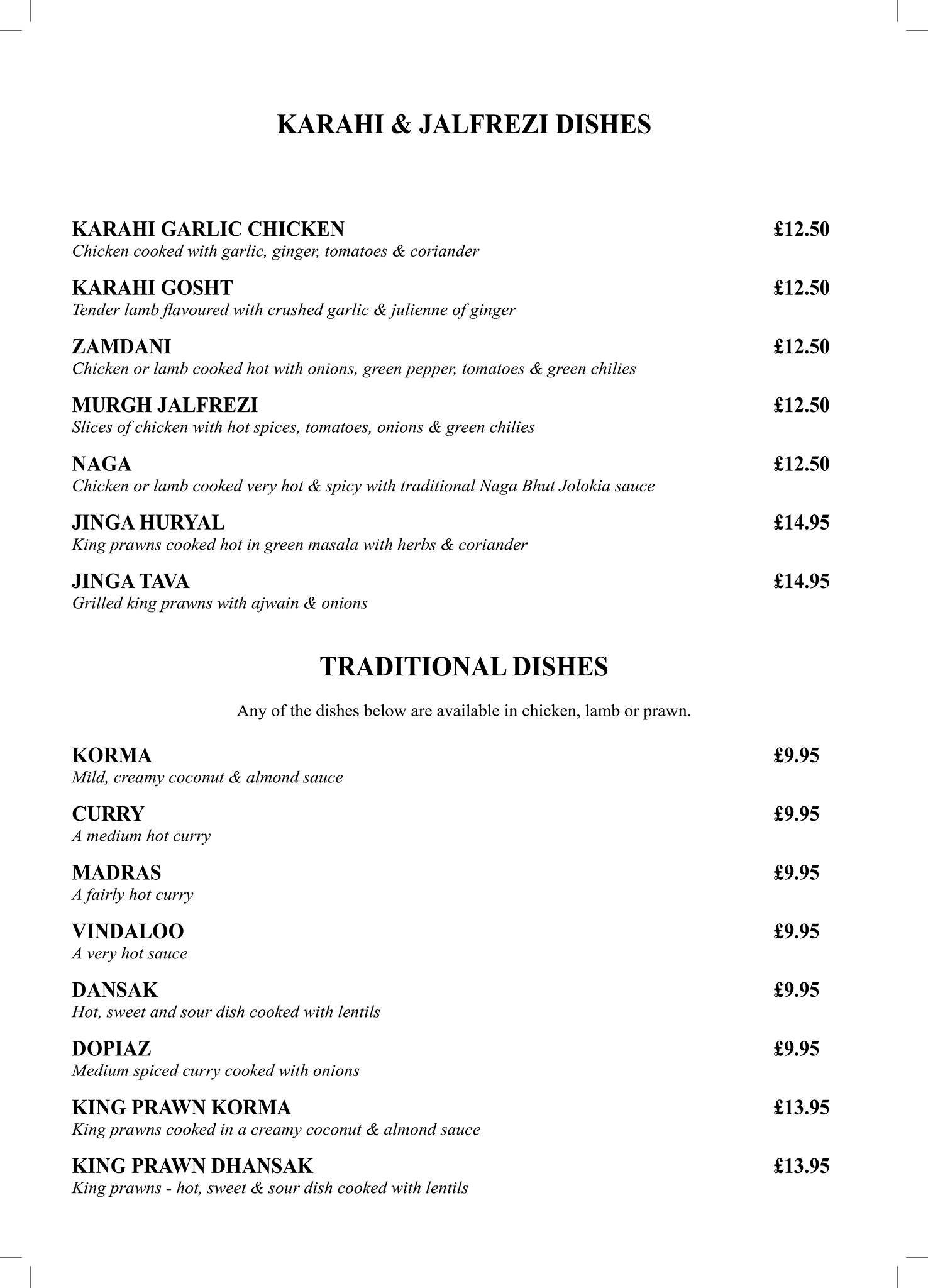 Menu at K2 Balti House pub & bar, Hemel Hempstead