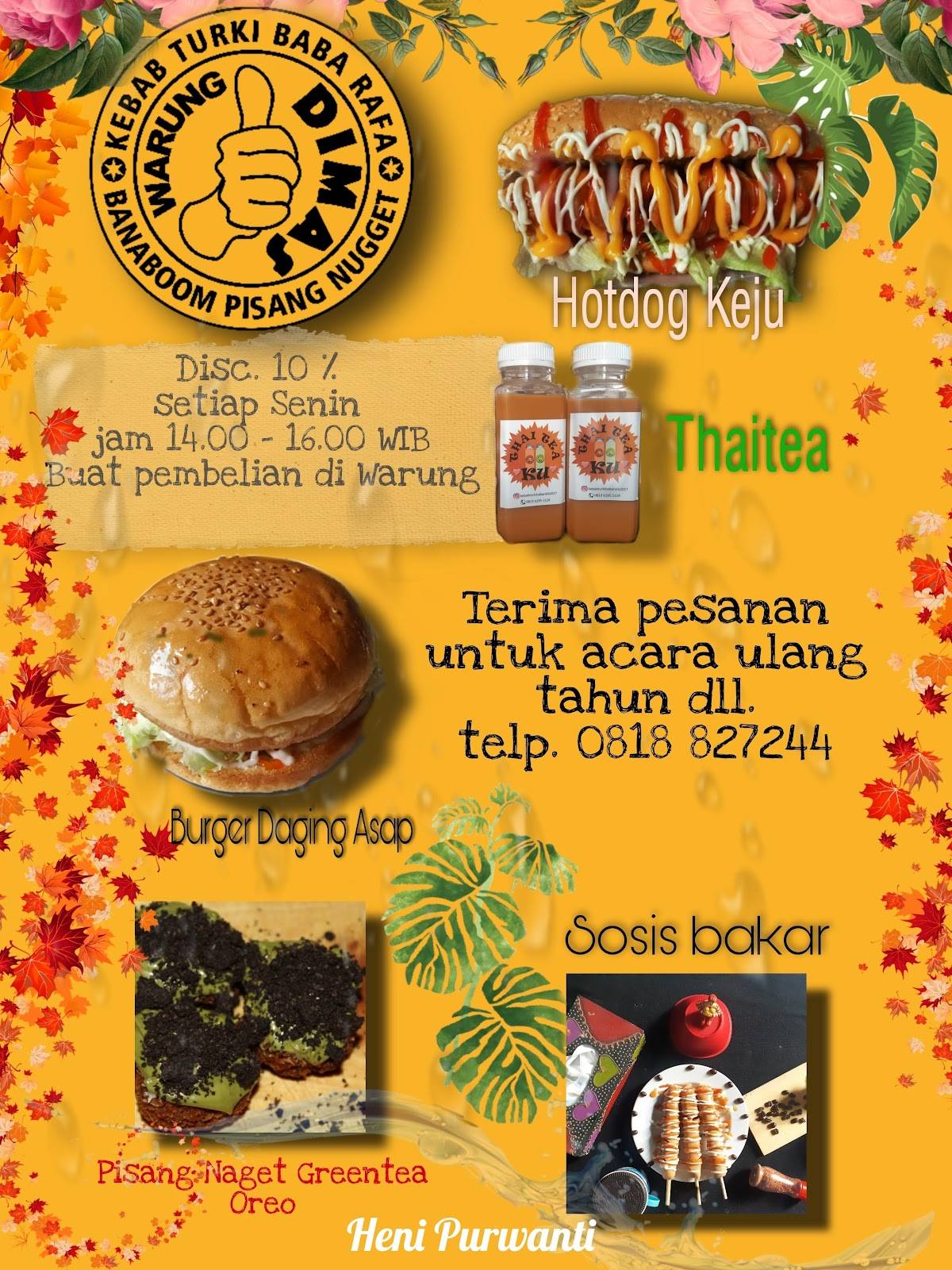 Menu at KEBAB TURKI BABA RAFA WARUNG DIMAS restaurant, East Jakarta