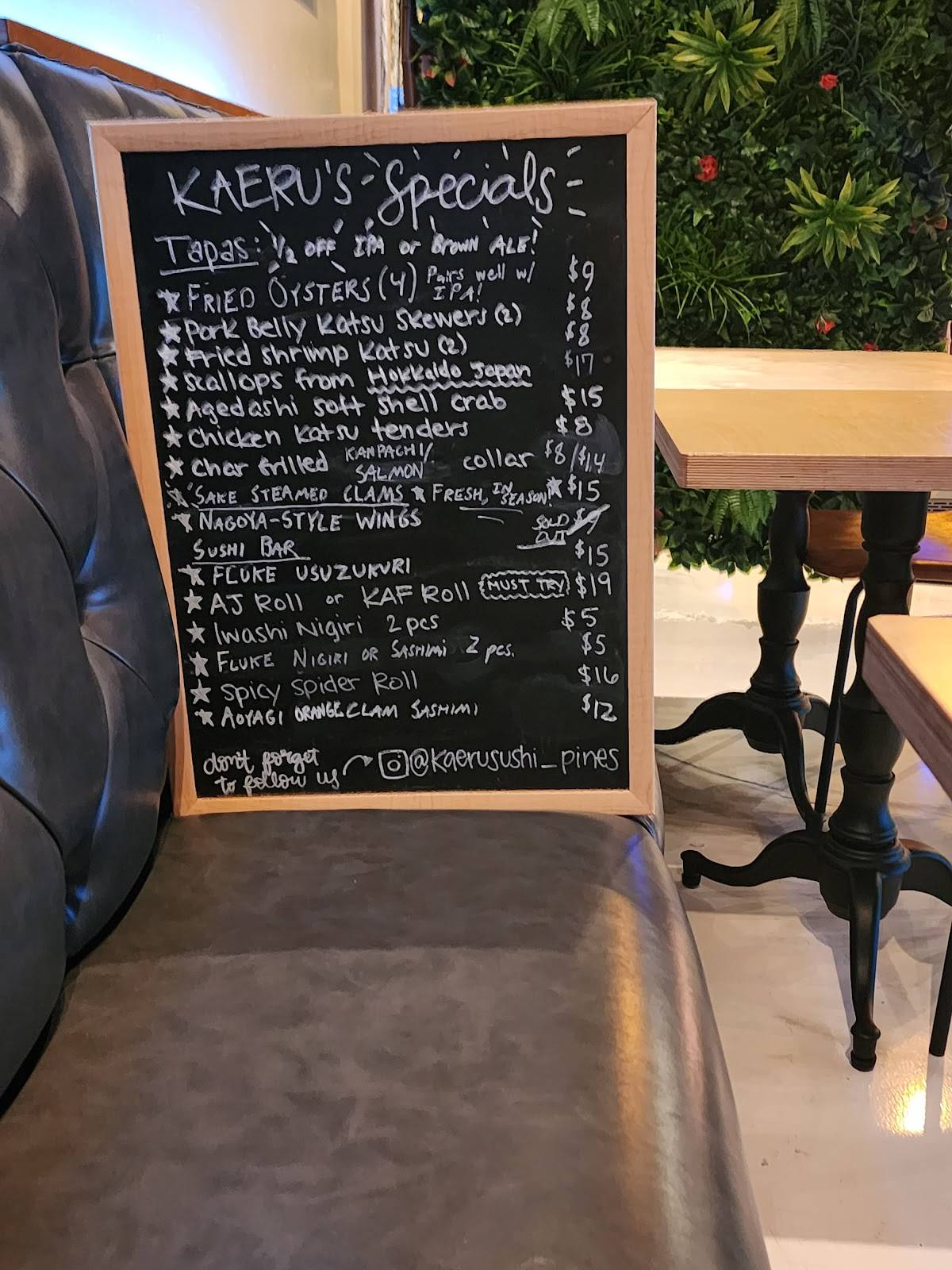 Menu at Kaeru Sushi & Grill restaurant, Pembroke Pines