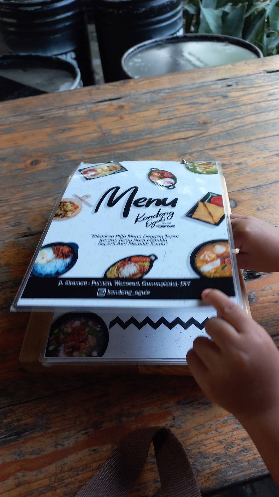 Menu at Kandang ogut's cafeteria, Semanu