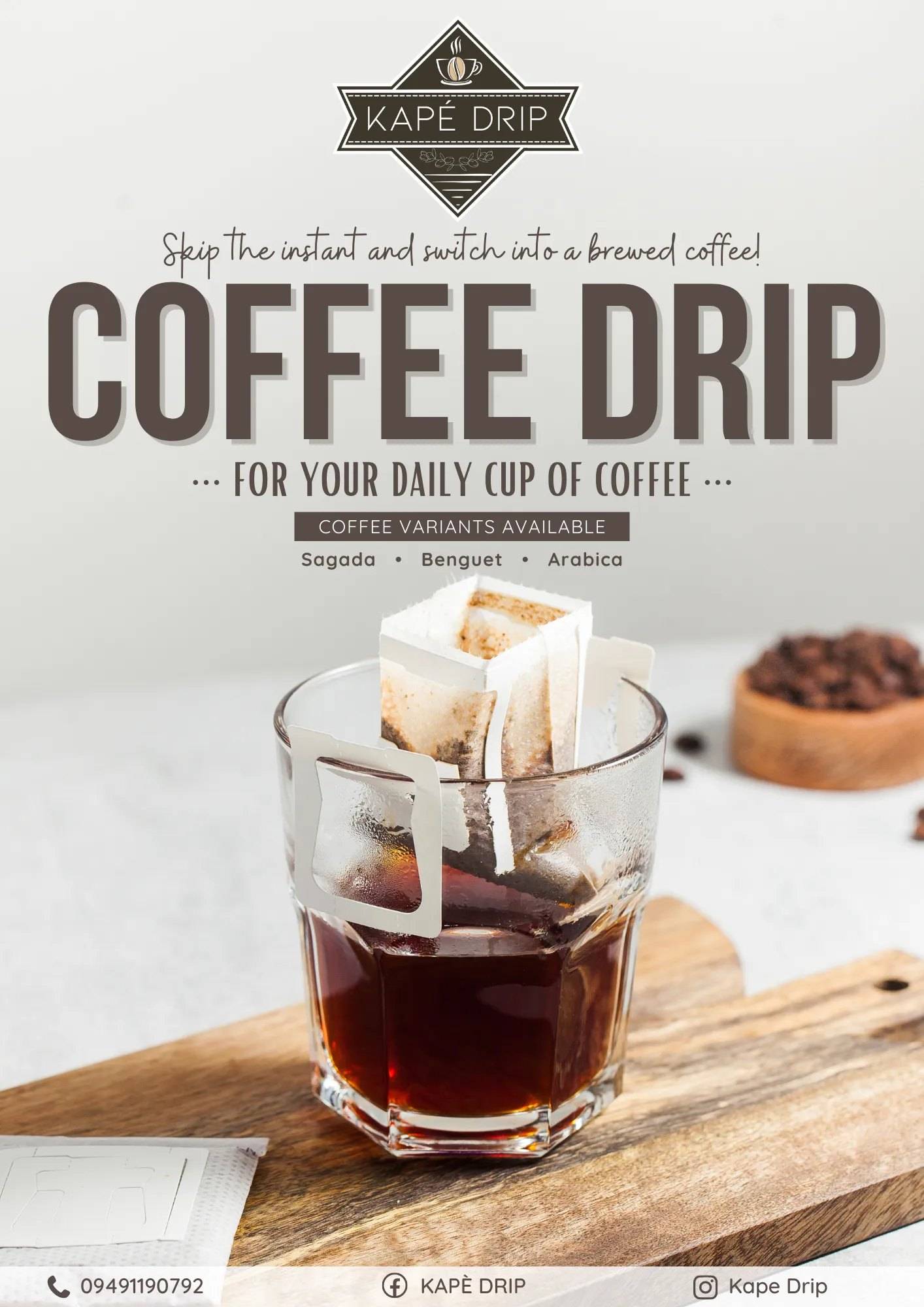 Menu at Kape Drip Coffee Shop, Malay
