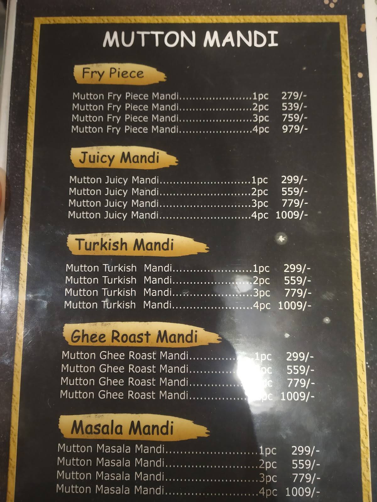 Menu at Koi Mandi Restaurant, Karimnagar