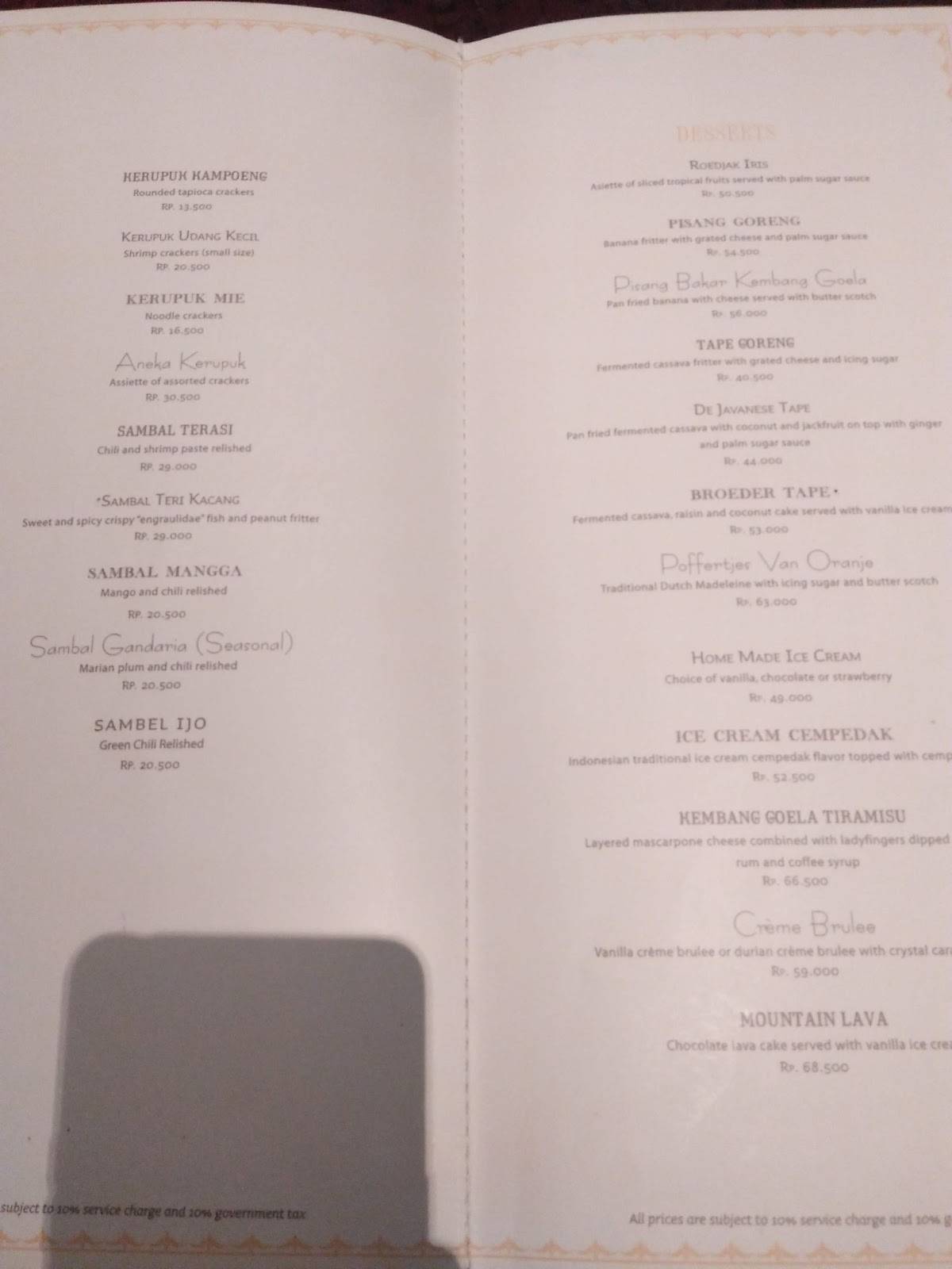 Menu at Kembang Goela Restaurant, Jakarta, Jl. Jend. Sudirman No.Kav. 47-48