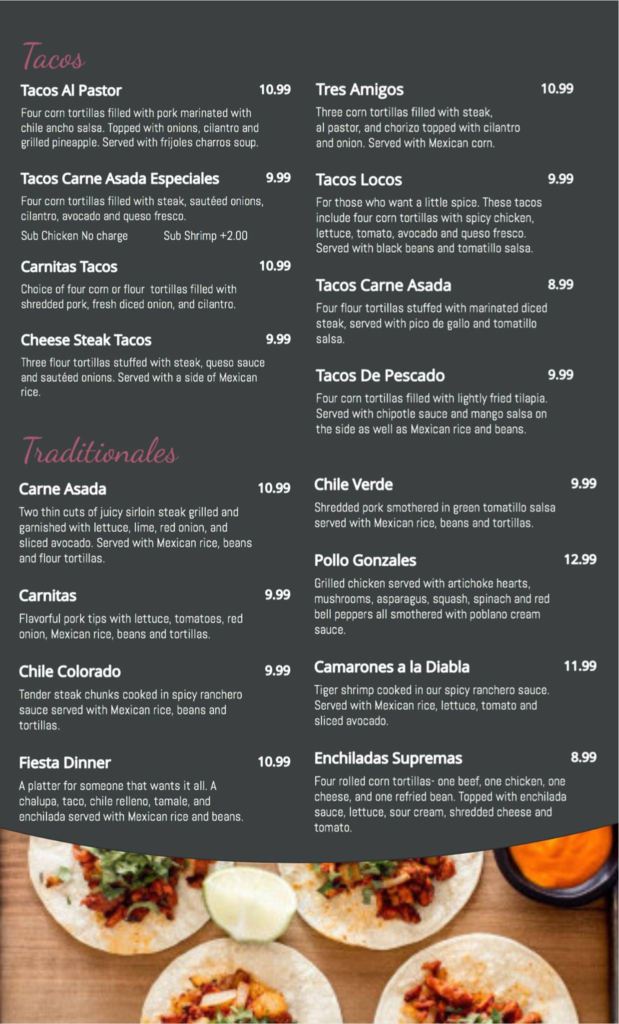 Menu at Lupitas Mexican Restaurant, Kennett