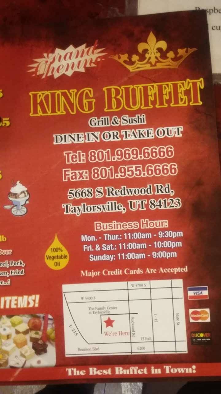 Menu at King Buffet restaurant, Taylorsville, The Family Center at ...