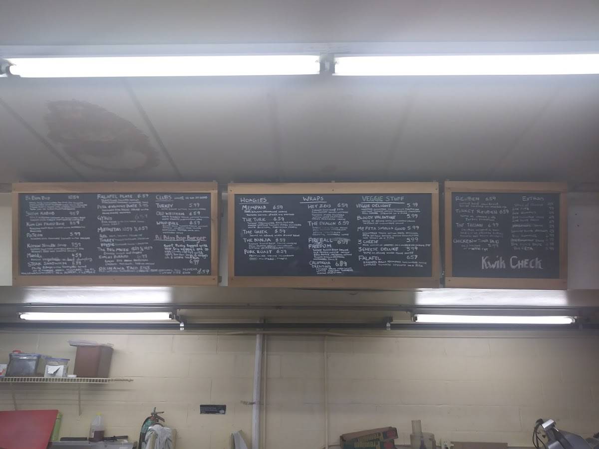 Menu at Kwik Chek restaurant, Memphis