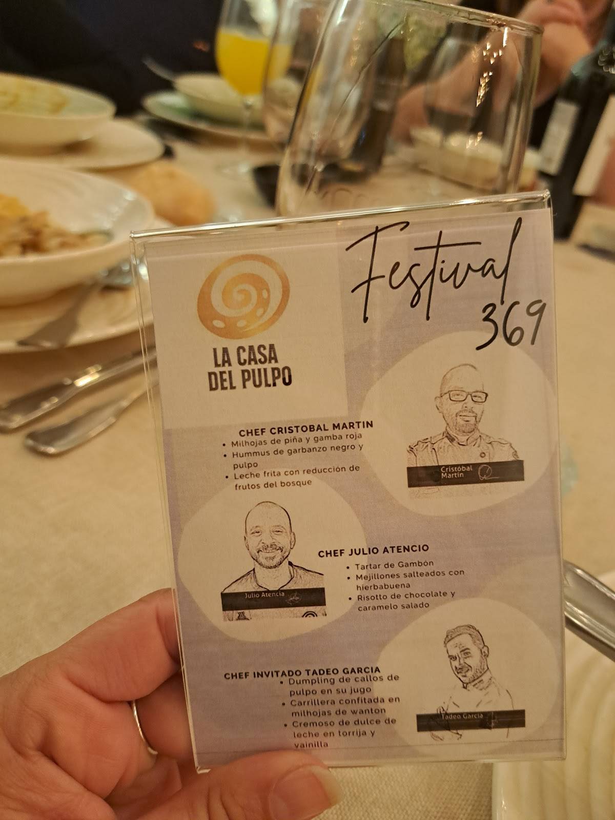 Menu at La Casa del Pulpo restaurant, Málaga, C. Palma del Río