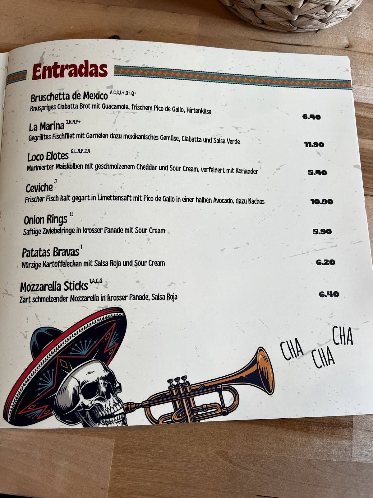 Speisekarte von La Cha Cha Cha restaurant, Koblenz