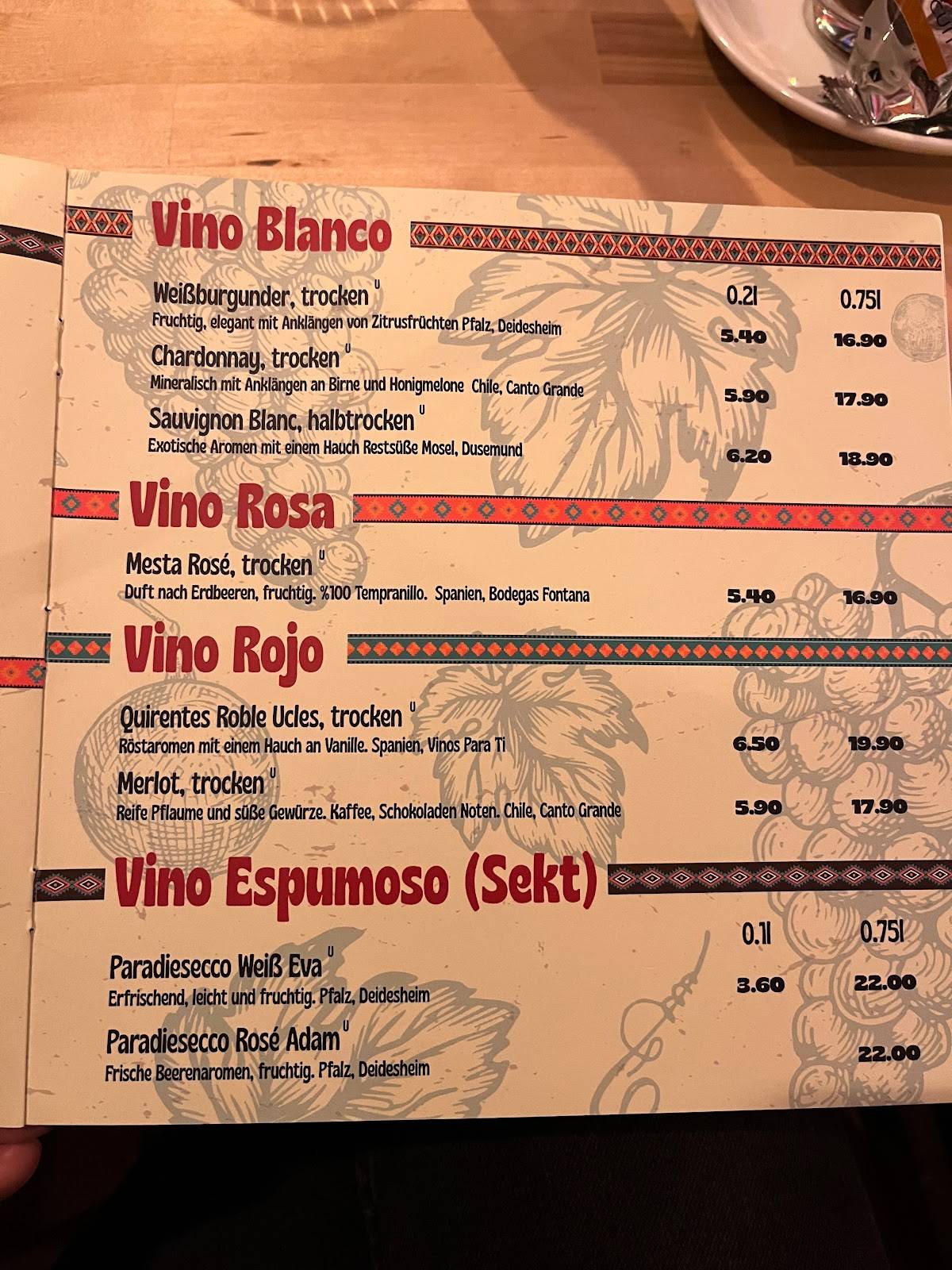 Speisekarte von La Cha Cha Cha restaurant, Koblenz