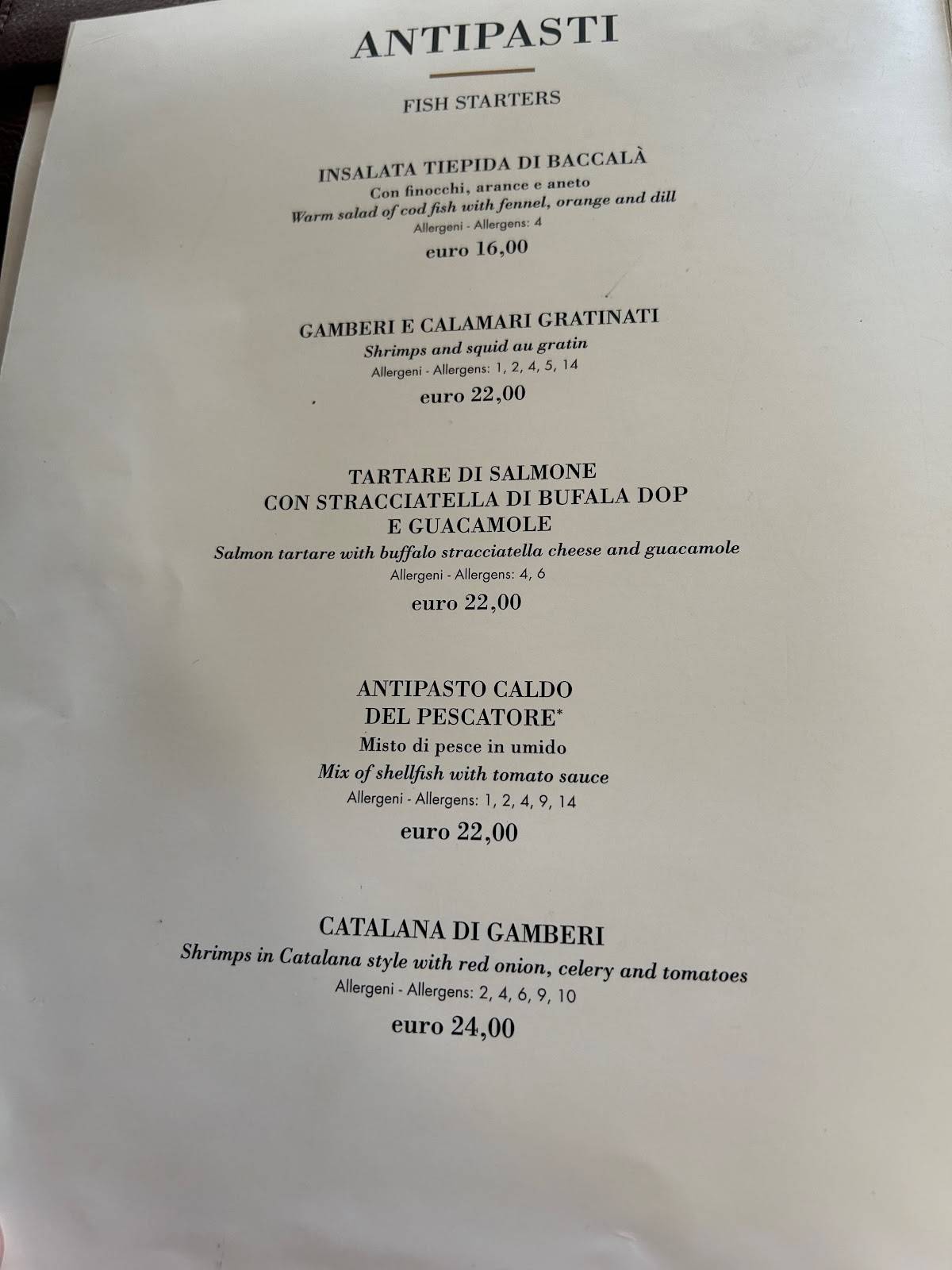 Menu da La Locanda del Gatto Rosso ristorante, Milano, Via Ugo Foscolo ...
