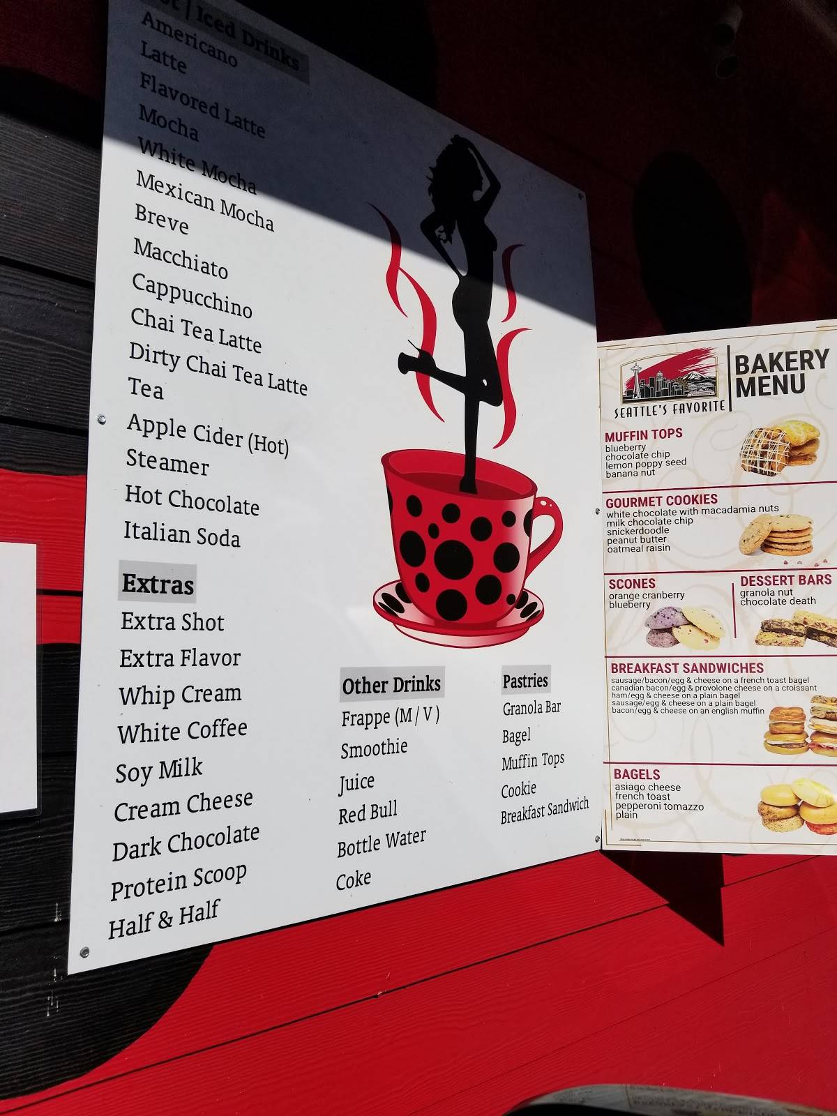 Carta de Ladybug Espresso, Tacoma, Pacific Ave S