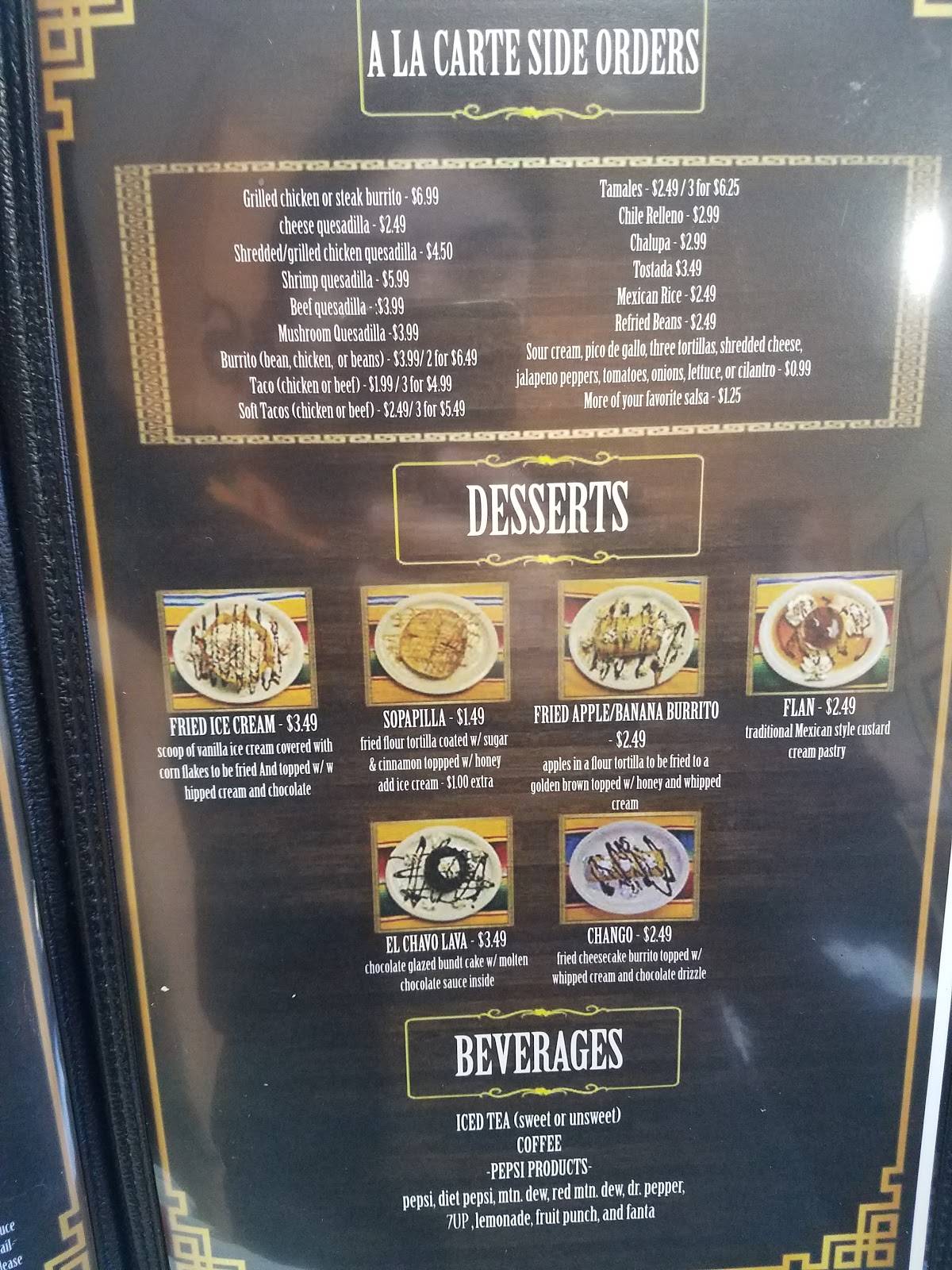 Menu at Las Brisas Authentic Mexican Restaurant, Pevely