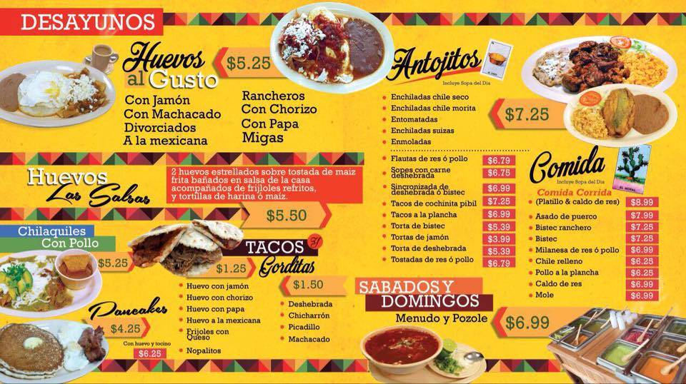 Menu at Las Salsas Cocina Mexicana fast food, Pharr