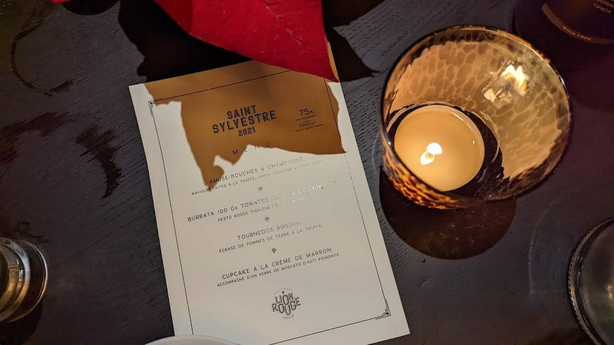 Menu au Le Lion Rouge restaurant, Angoulême