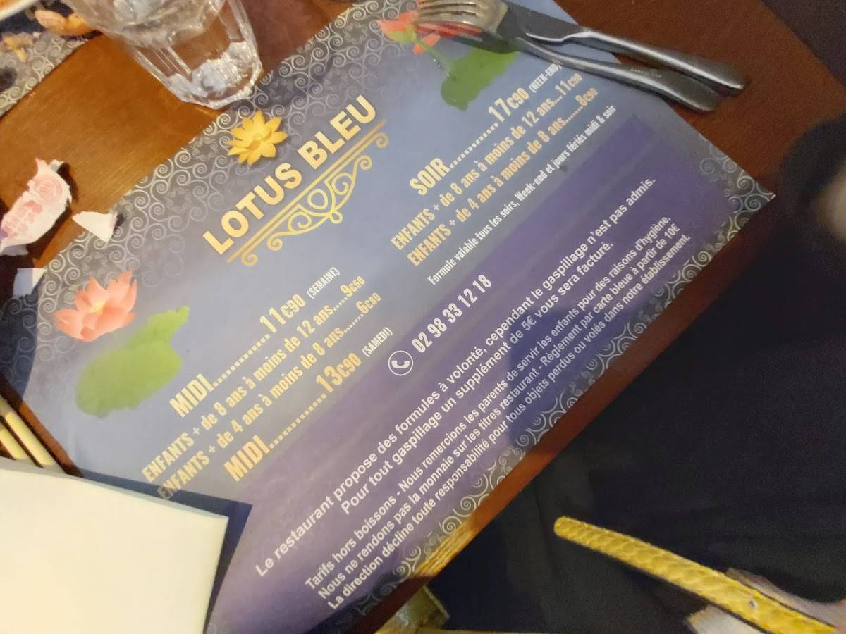 Menu au Le Lotus Bleu - Buffet à Volonté & Wok restaurant, Brest