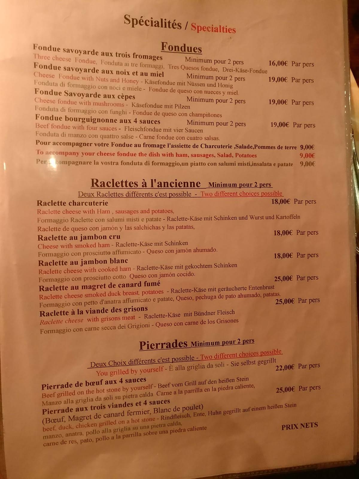 Menu at Le Marmiton de Lutèce restaurant, Paris, 6 Rue Saint-Séverin