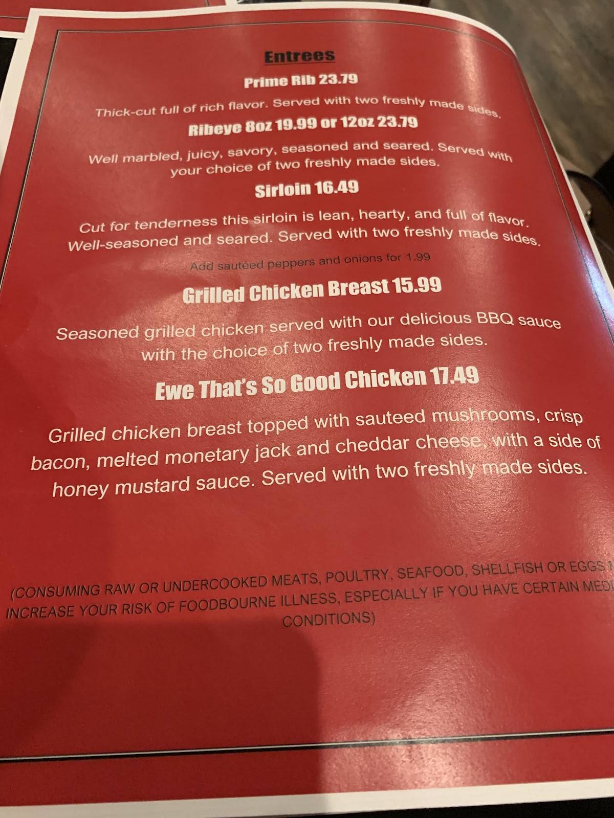 Menu at Loaded Goat Steakhouse, Prestonsburg