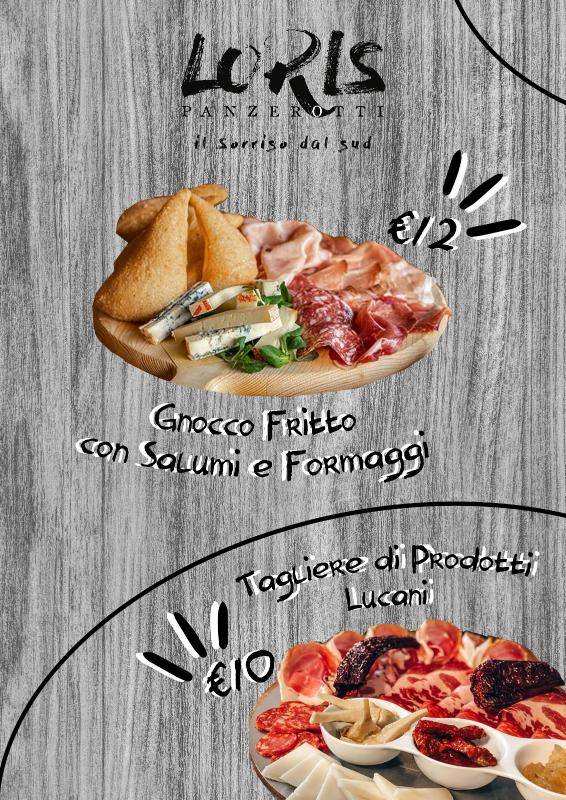 Menu da Loris panzerotti ristorante, Milano