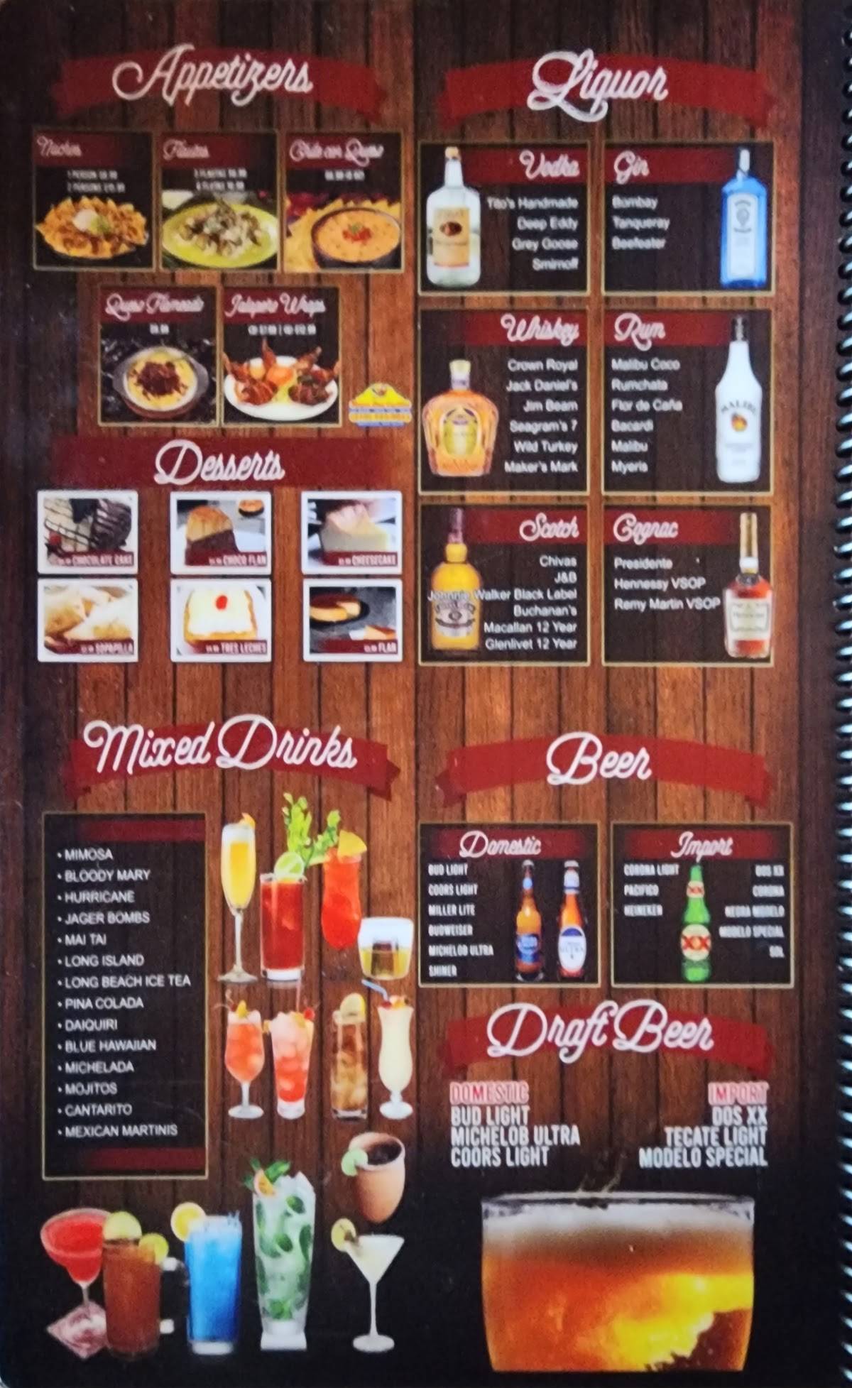 Menu at Los Tres Magueyes Cantina & Grill restaurant, Temple, S General ...