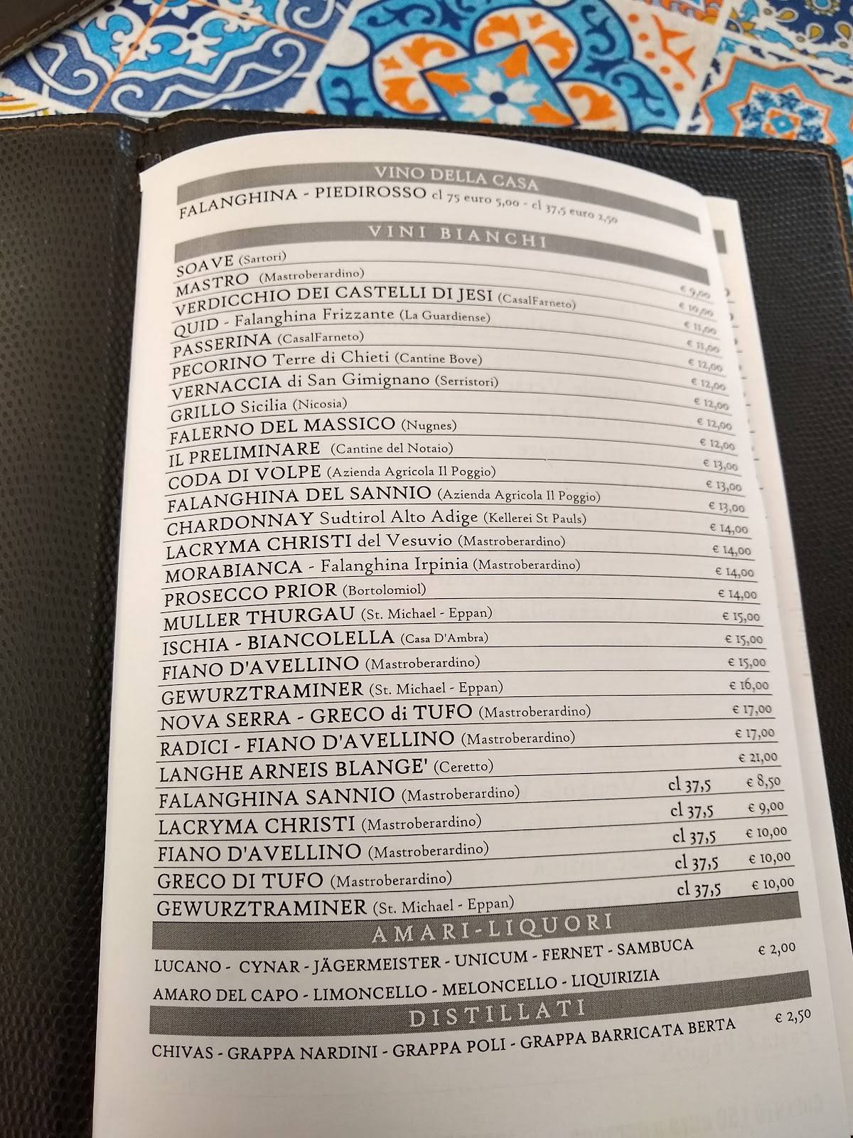 Menu da Luna Rossa ristorante, Pozzuoli